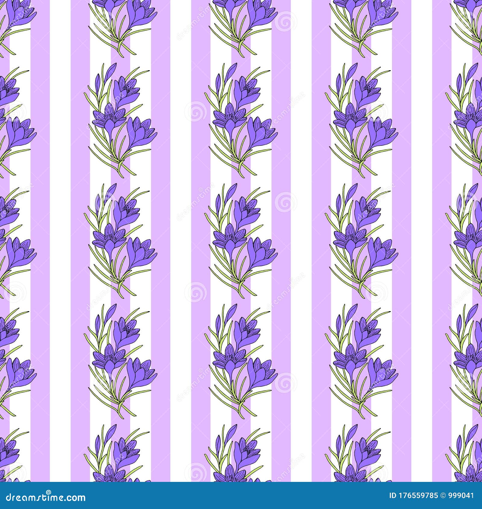 Crocus Flowers Seamless Pattern. Eps 10 Vector Stock Illustration ...