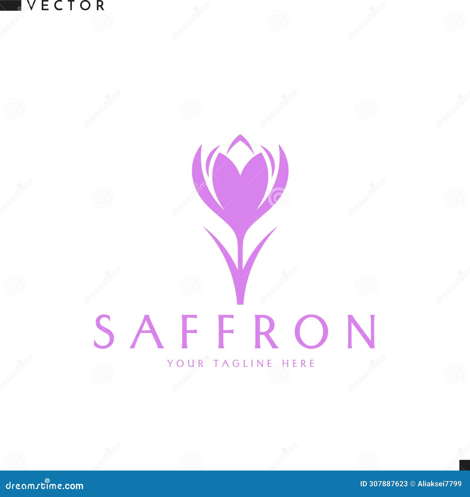 Abstract Crocus Logo. Purple Flower Stock Vector - Illustration of ...