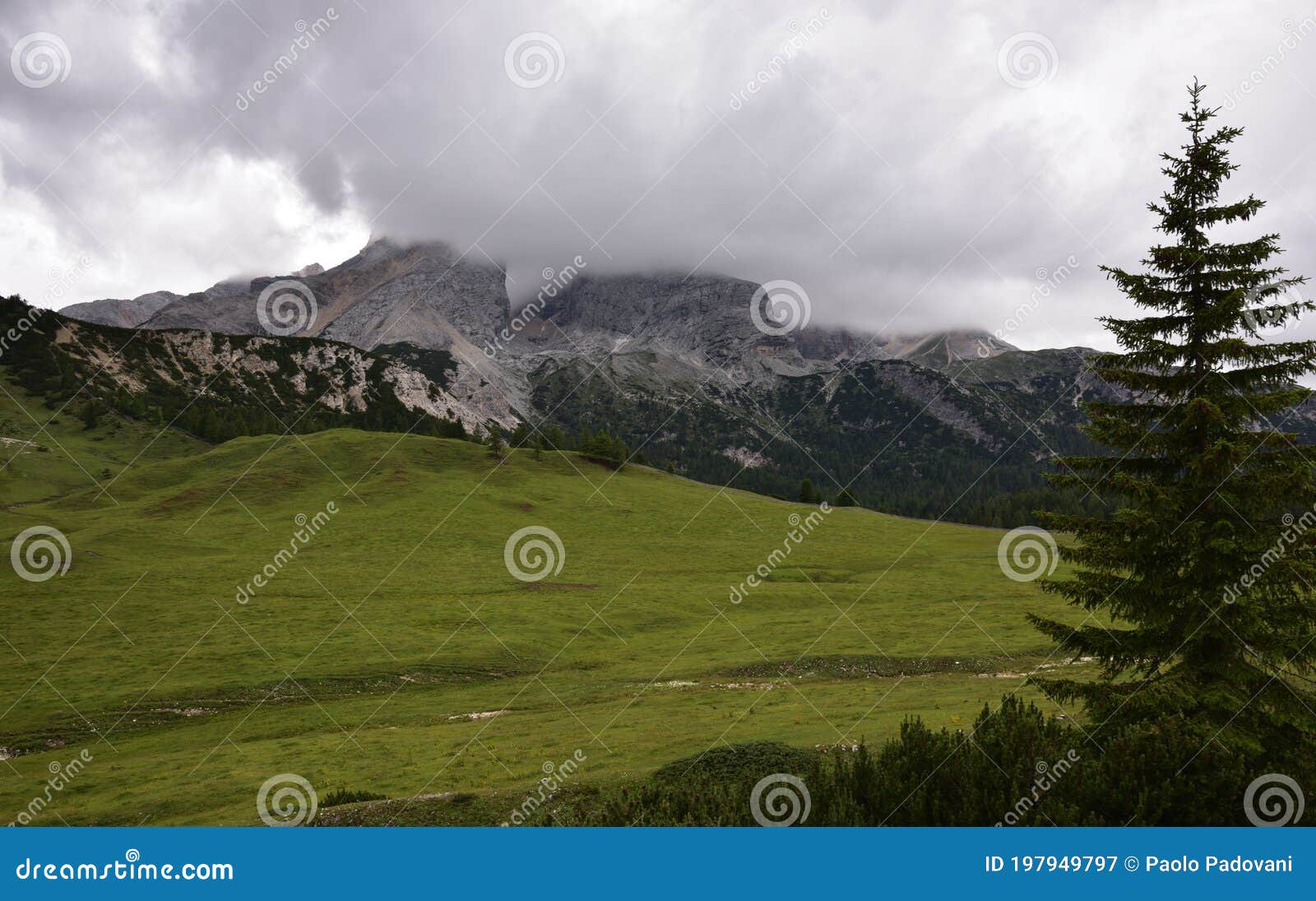 Croda cloudy stock image. Image of dolomites, clouds - 197949797
