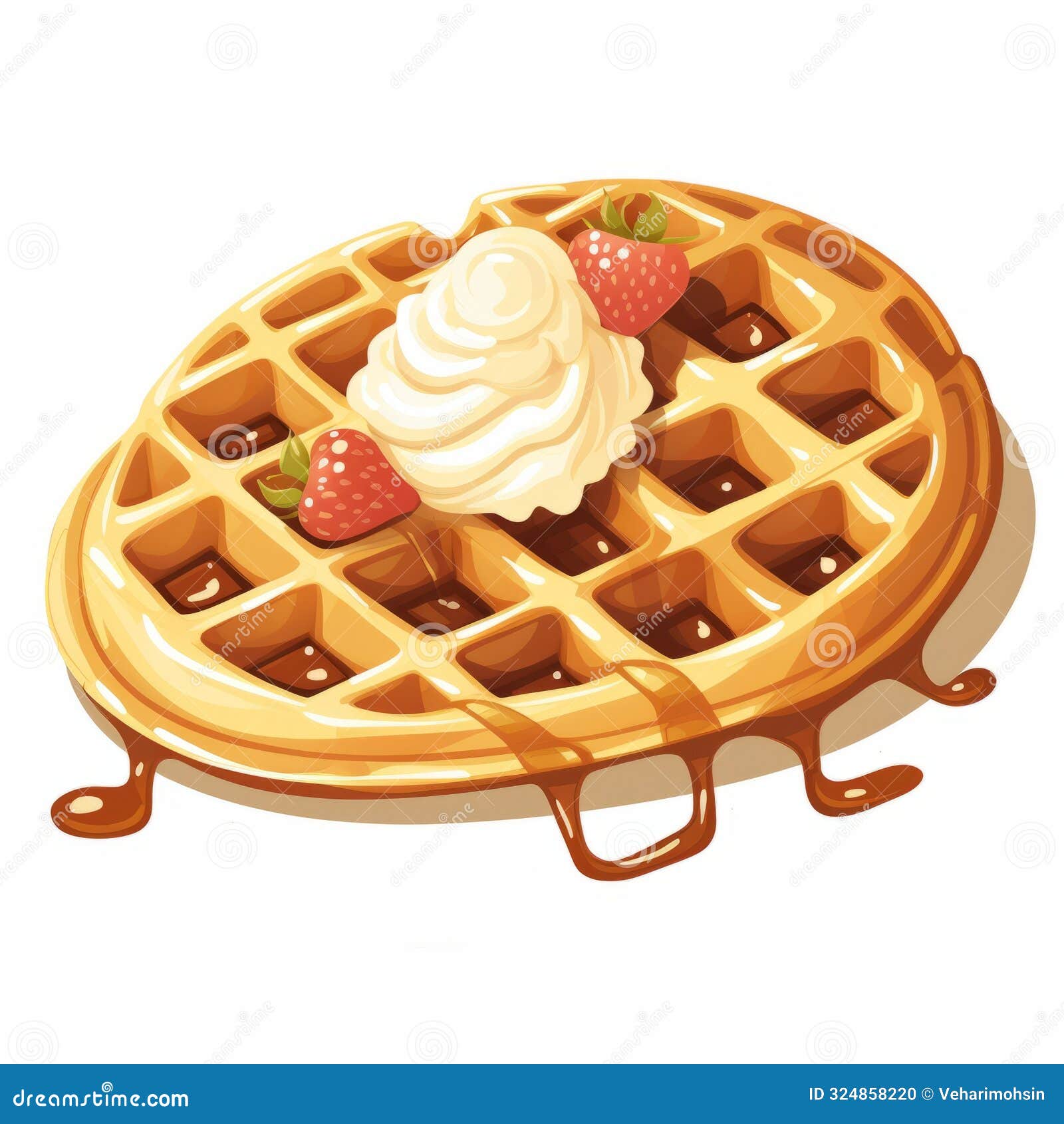 Croffle, Croissant Waffle Korean Pastry. Waffle Menu Vector ...
