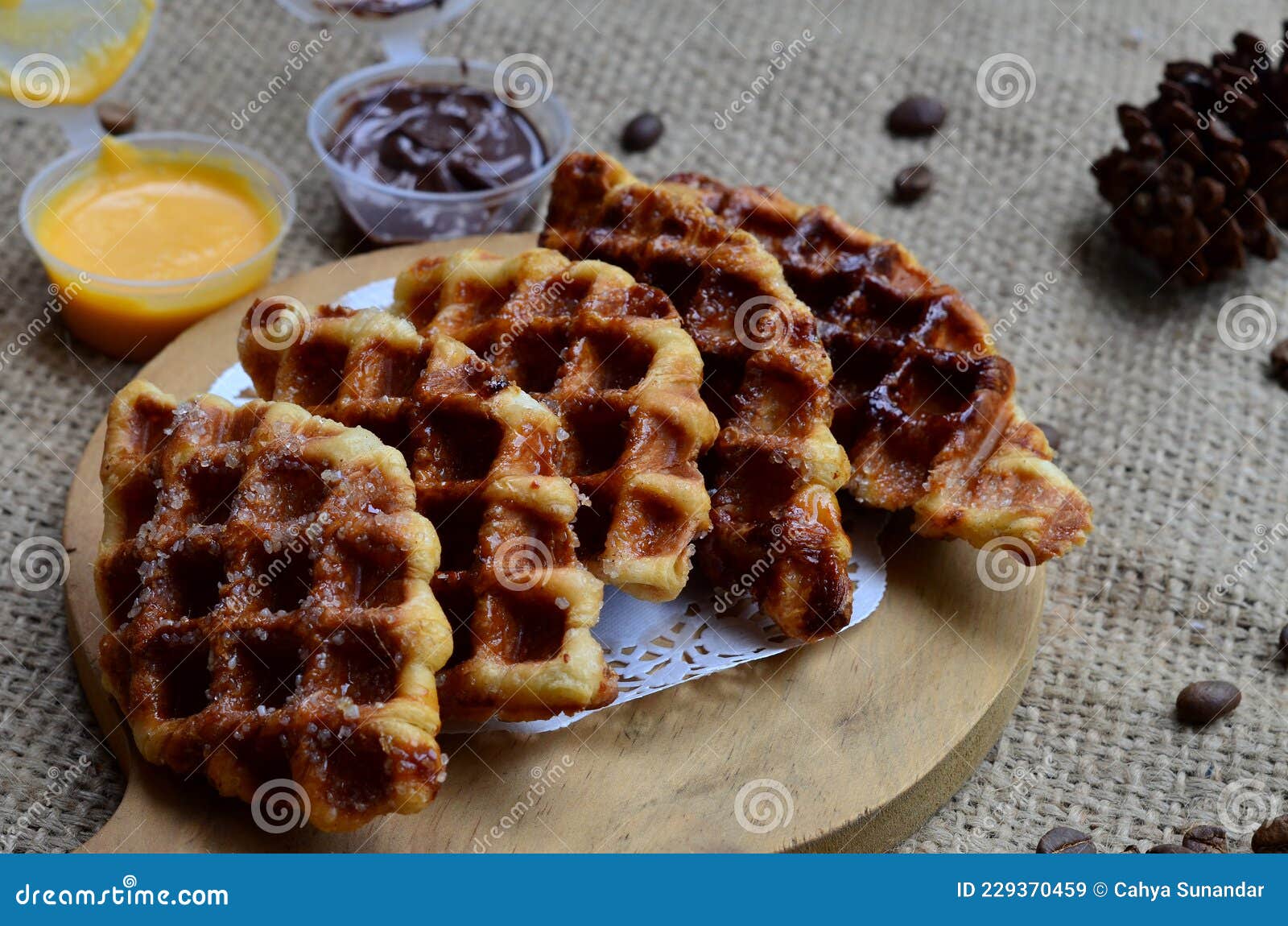 Croffle Food in the Table, International Food. Stock Image - Image of ...