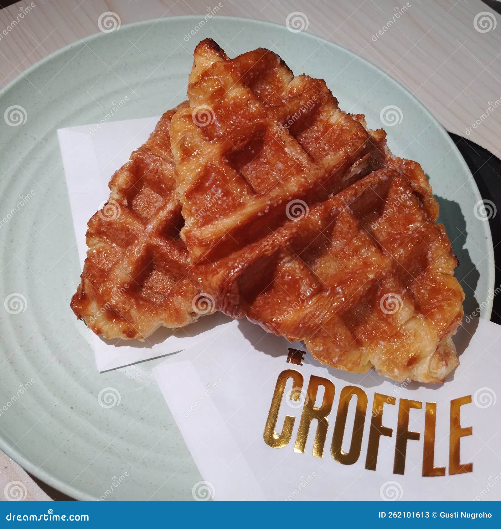 The Croffle Original Croisant Crunchy Good Editorial Stock Photo ...