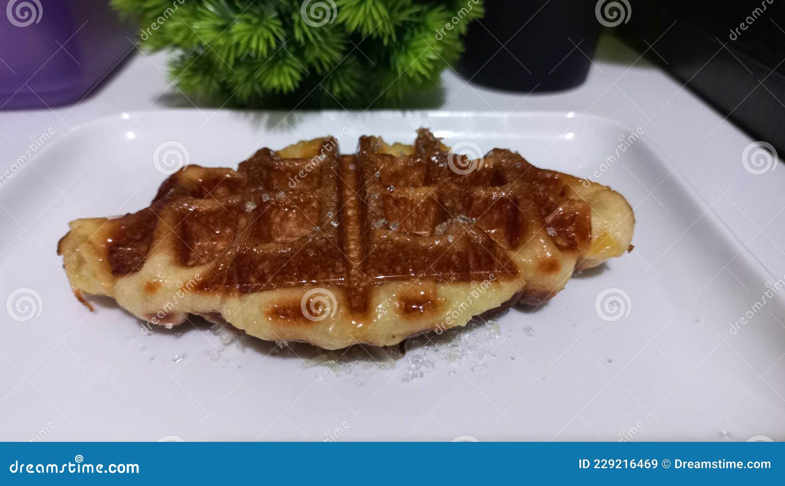 Croffle with sugar glaze stock image. Image of sugar - 229216469