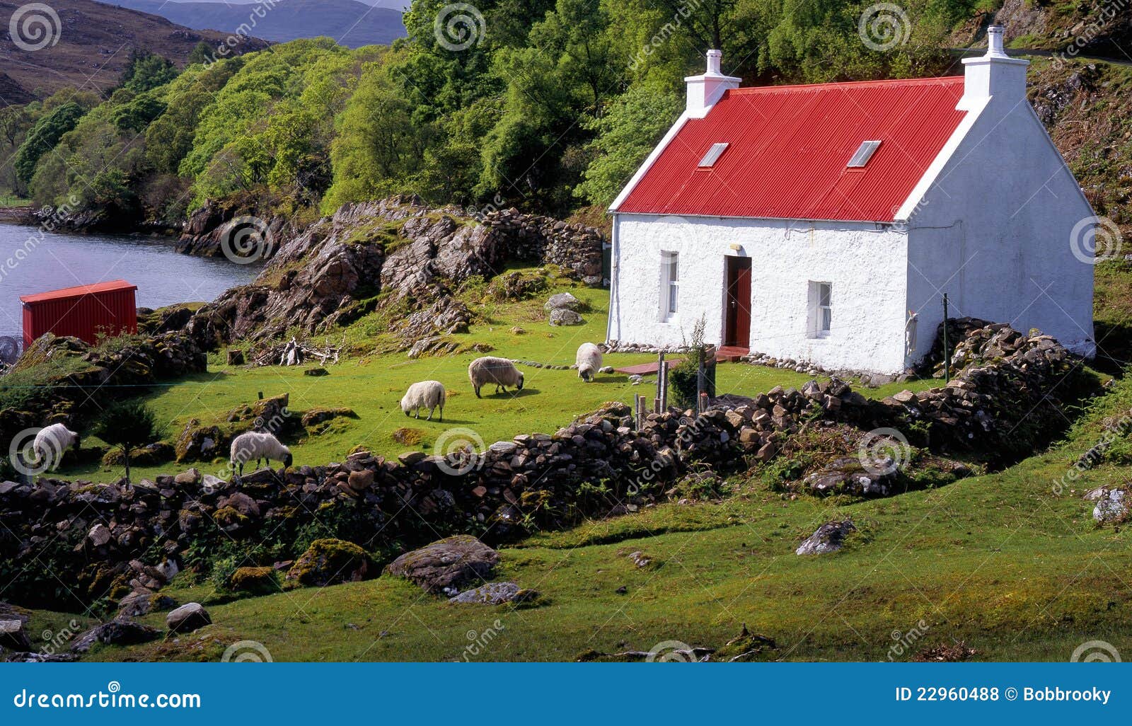 Croft Cottage, Loch Shieldaig, Scotland Royalty Free Stock Photos ...
