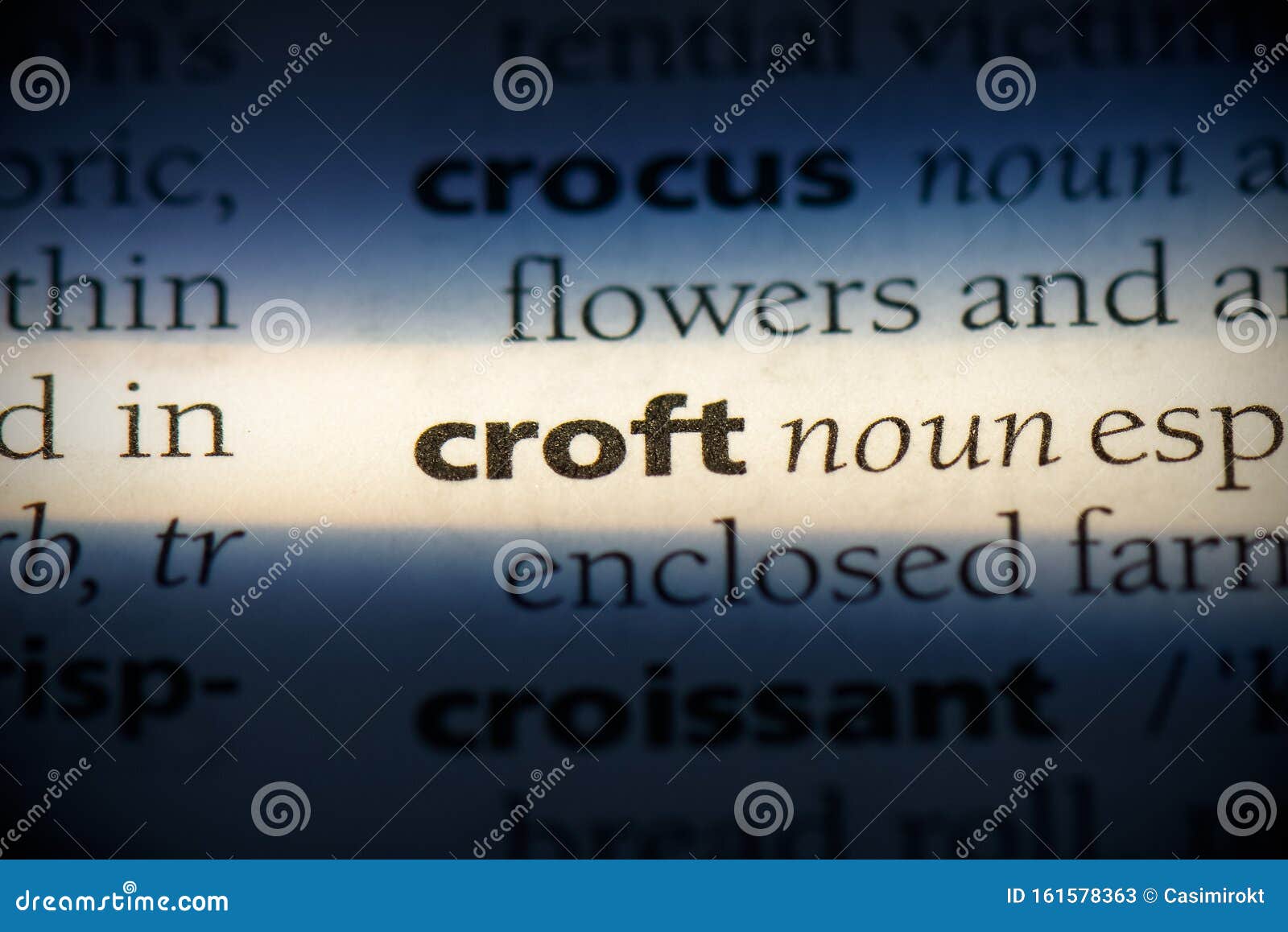 Croft stock image. Image of text, vocabulary, book, macro - 161578363