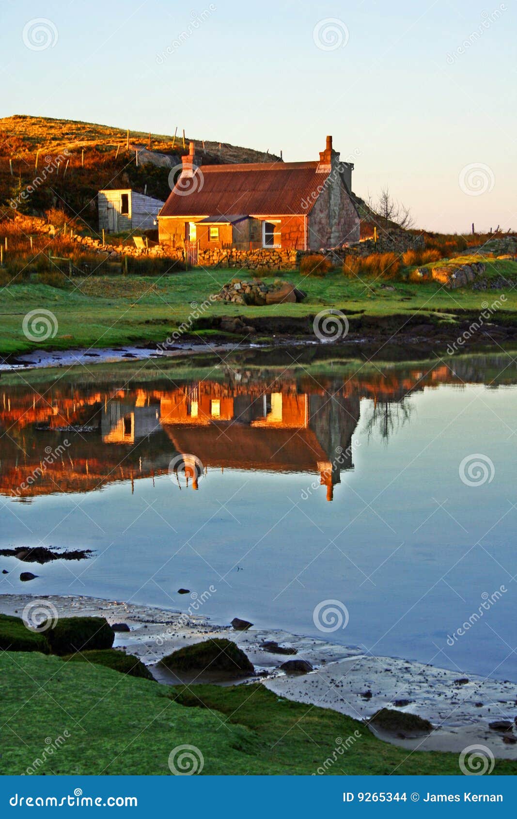 Crofters Cottage stock photo. Image of cottage, reflection - 9265344