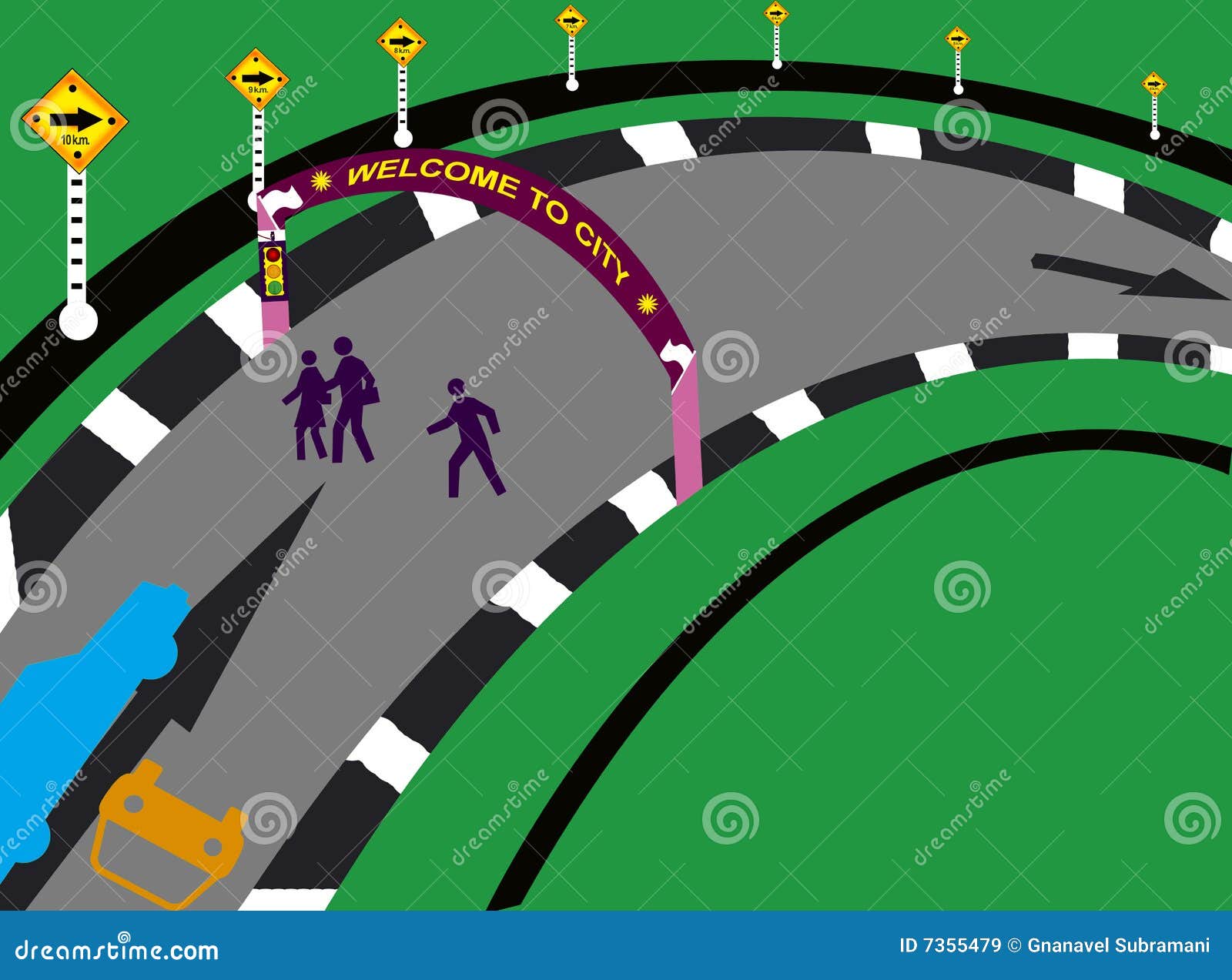 Croisement de route illustration stock. Illustration du décorez - 7355479