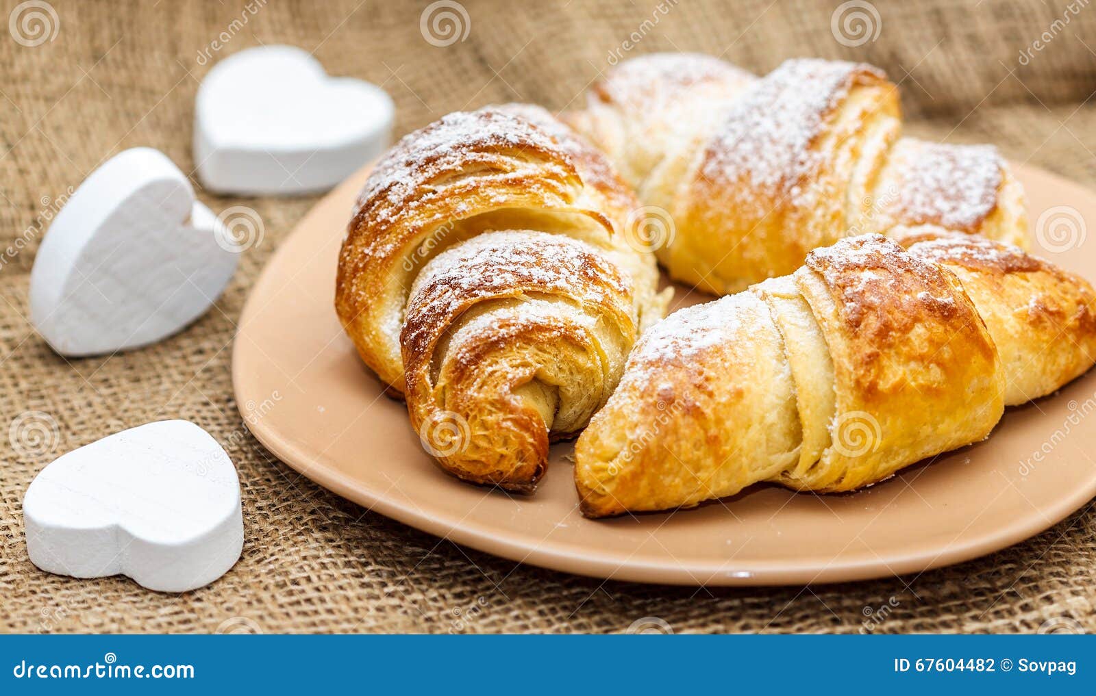 Croissant baked with love stock photo. Image of food - 67604482