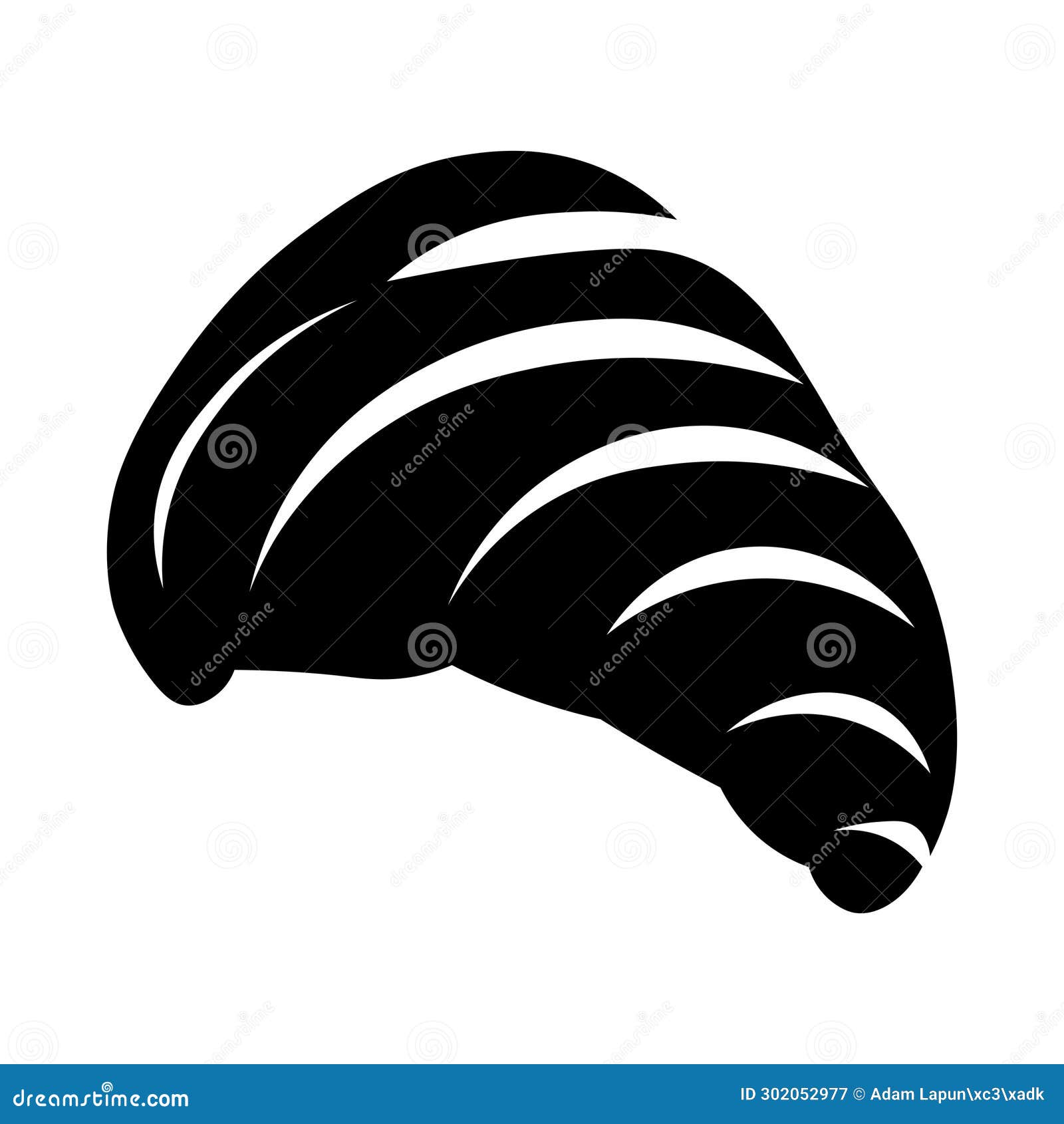 Croissant Black Vector Icon on White Background Stock Illustration ...