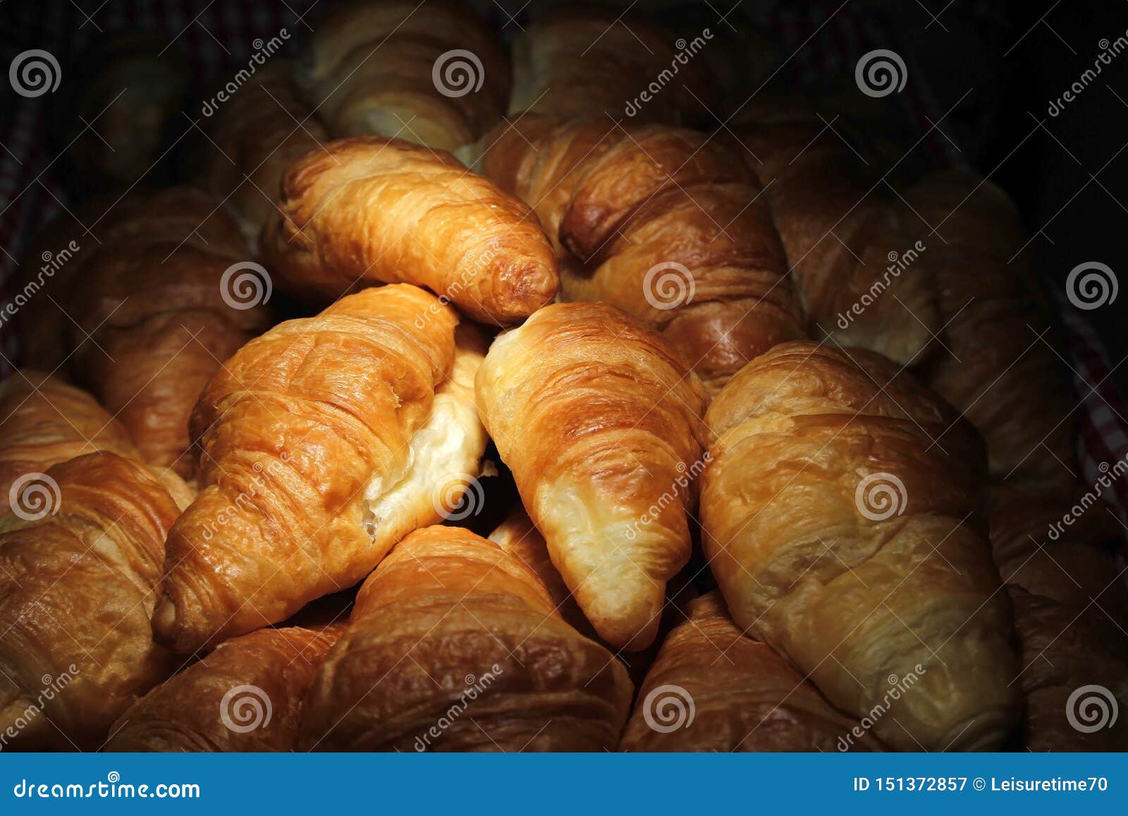 Croissant Bread on Buffet Line Stock Image - Image of fresh, soft ...