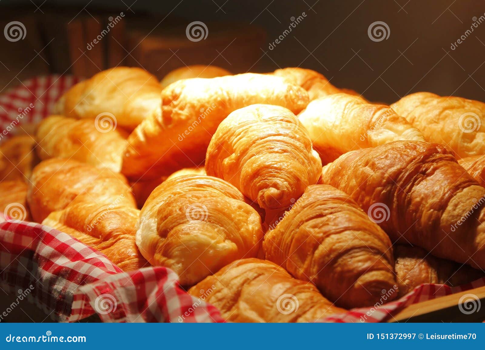 Croissant Bread on Buffet Line Stock Image - Image of delicious, roll ...