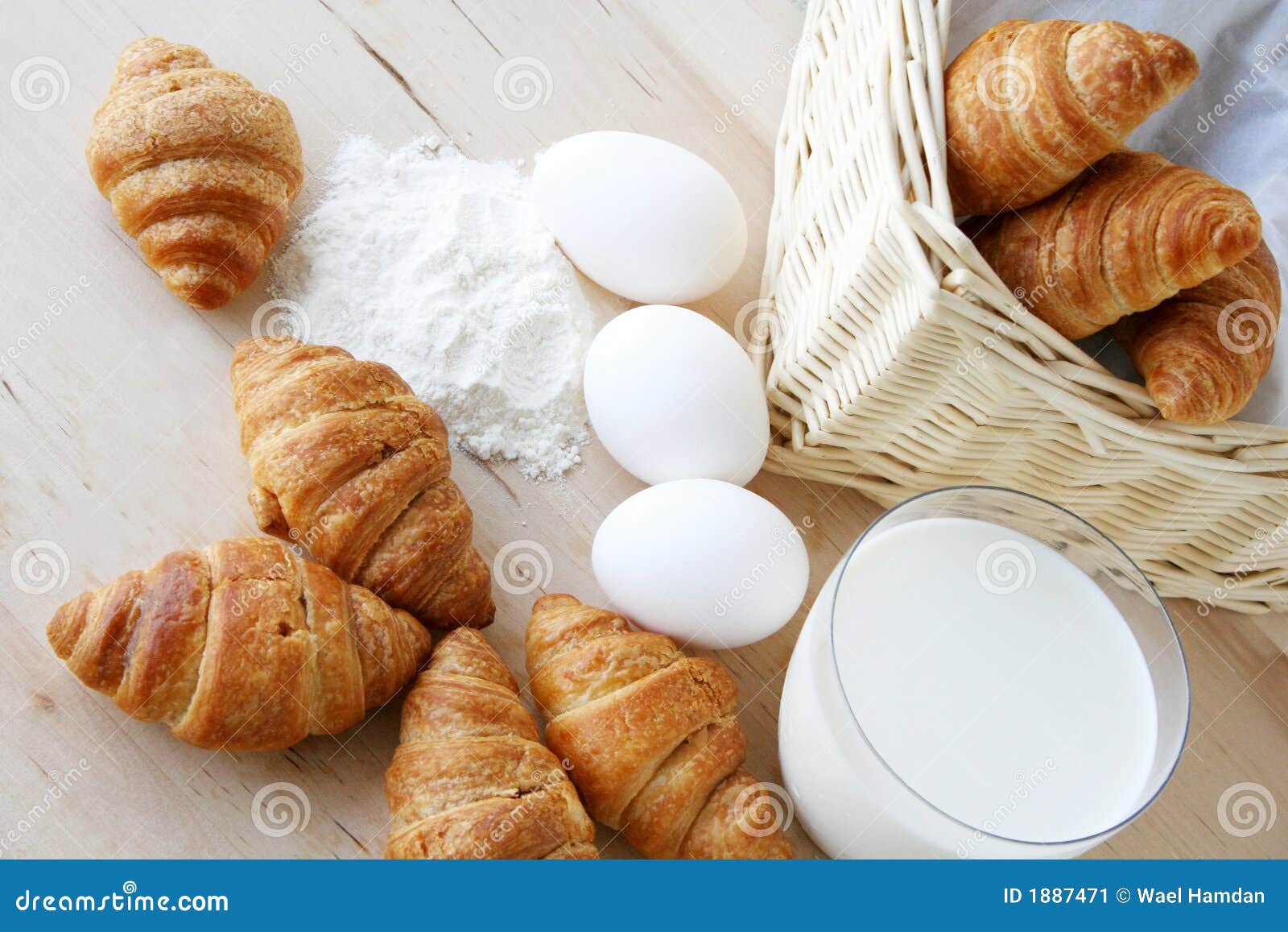 Croissant breakfast stock image. Image of baking, bread - 1887471