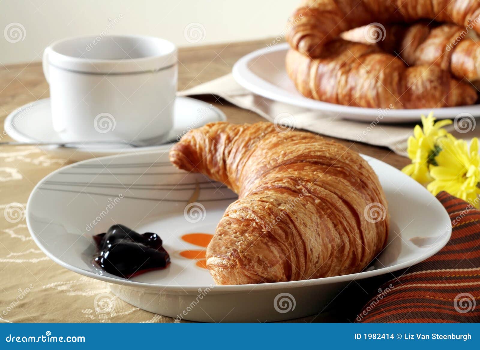 Croissant Breakfast stock photo. Image of breakfast, jelly - 1982414