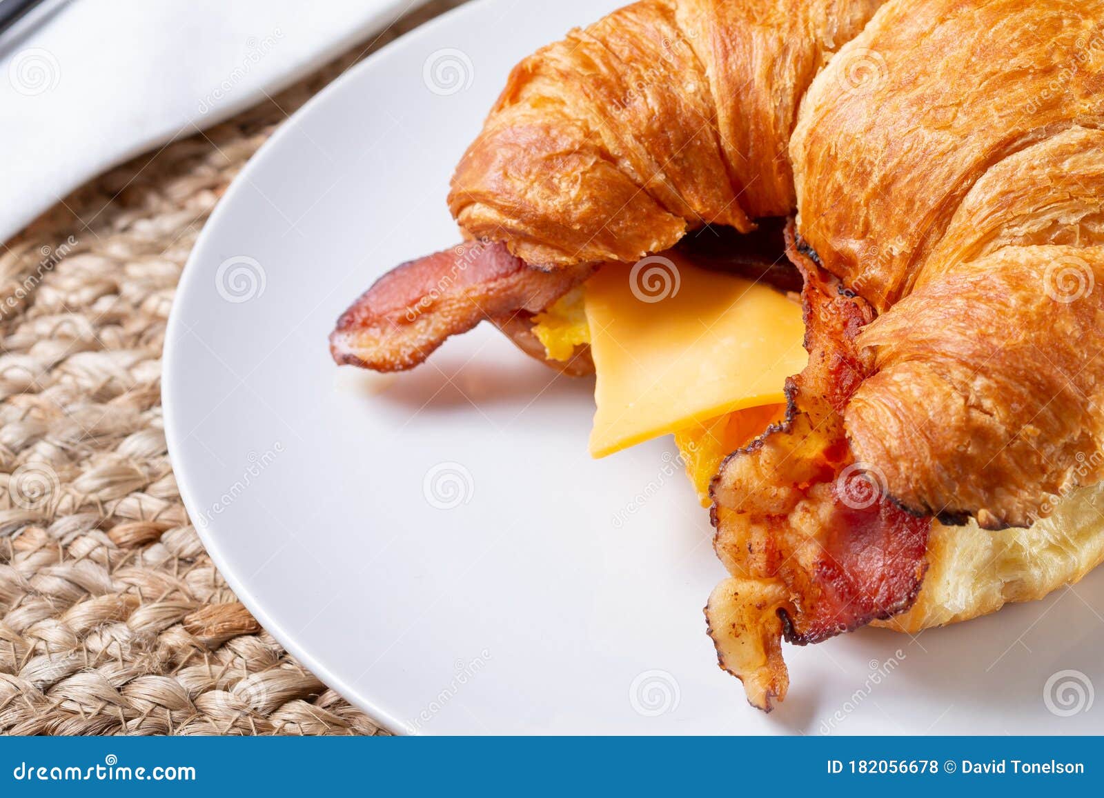 Croissant Breakfast Sandwich Stock Photo - Image of dish, phyllo: 182056678
