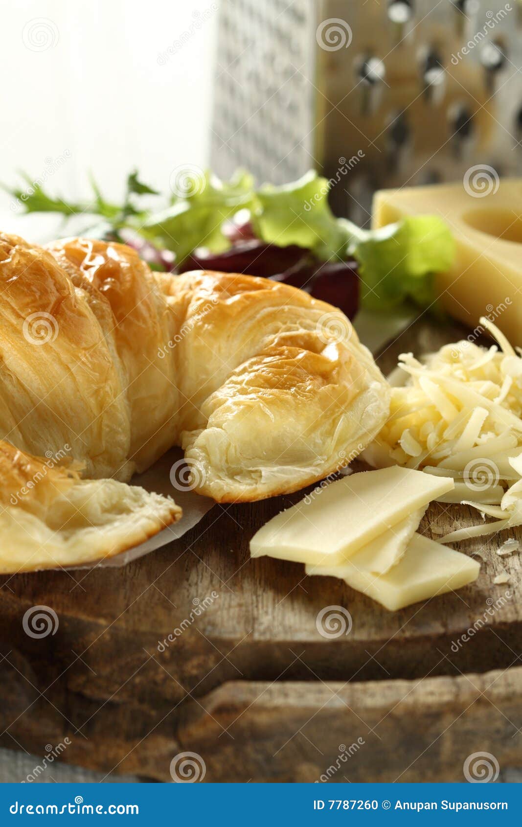 Croissant and cheese stock photo. Image of croissant, emmental - 7787260