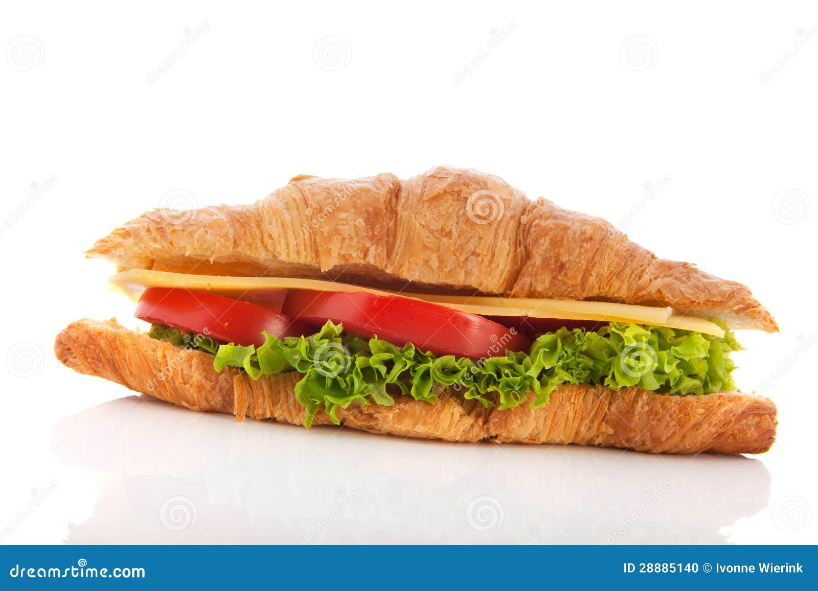 Croissant with Cheese and Vegetables Stock Photo - Image of white ...