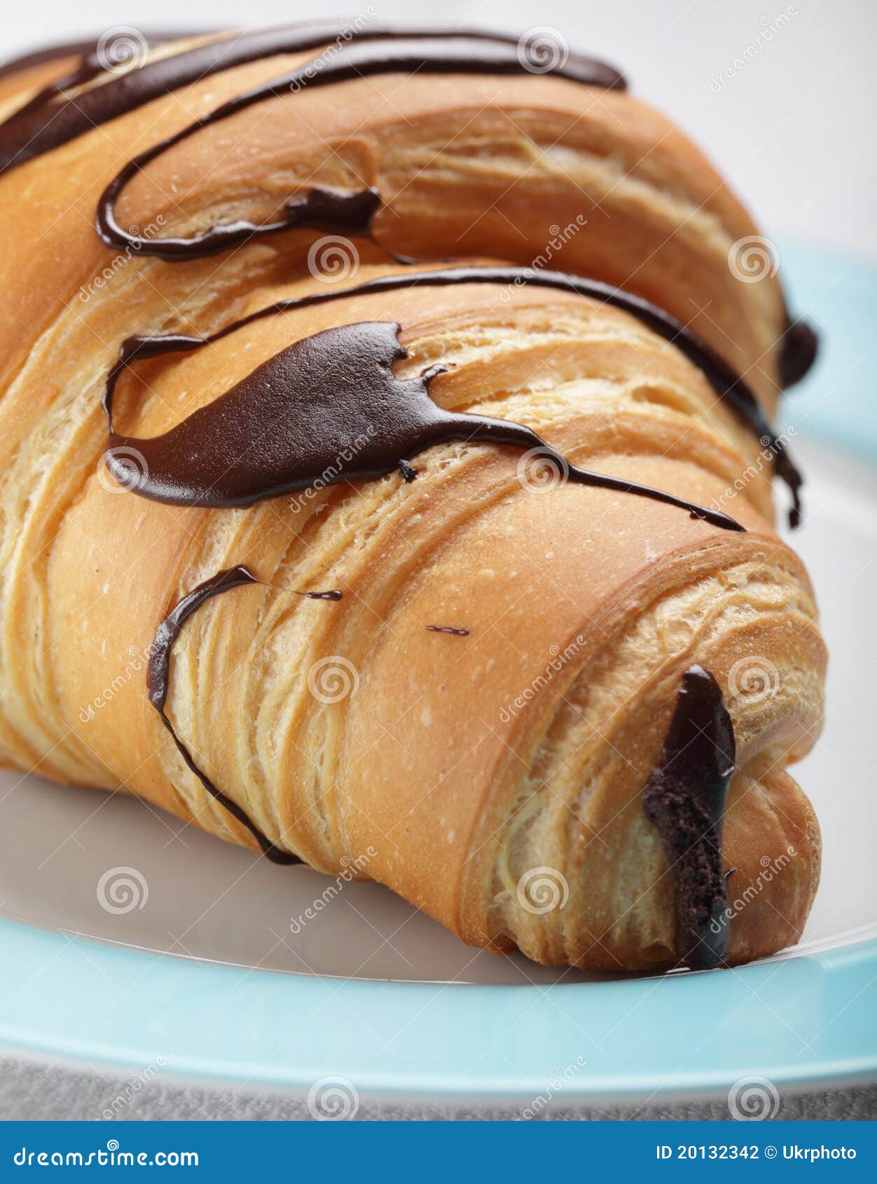 Croissant with chocolate stock photo. Image of french - 20132342