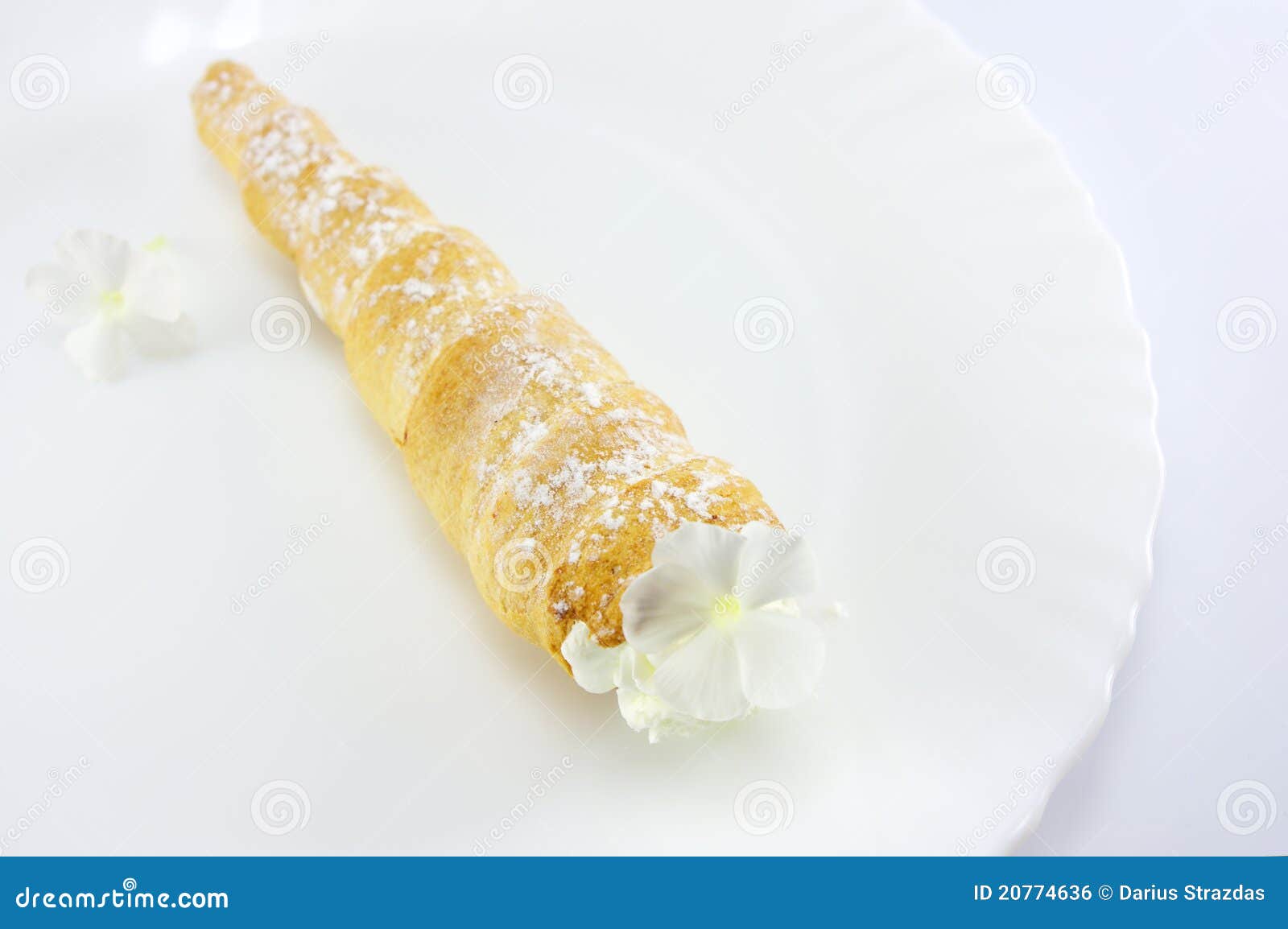 Croissant with cream stock photo. Image of eating, color - 20774636