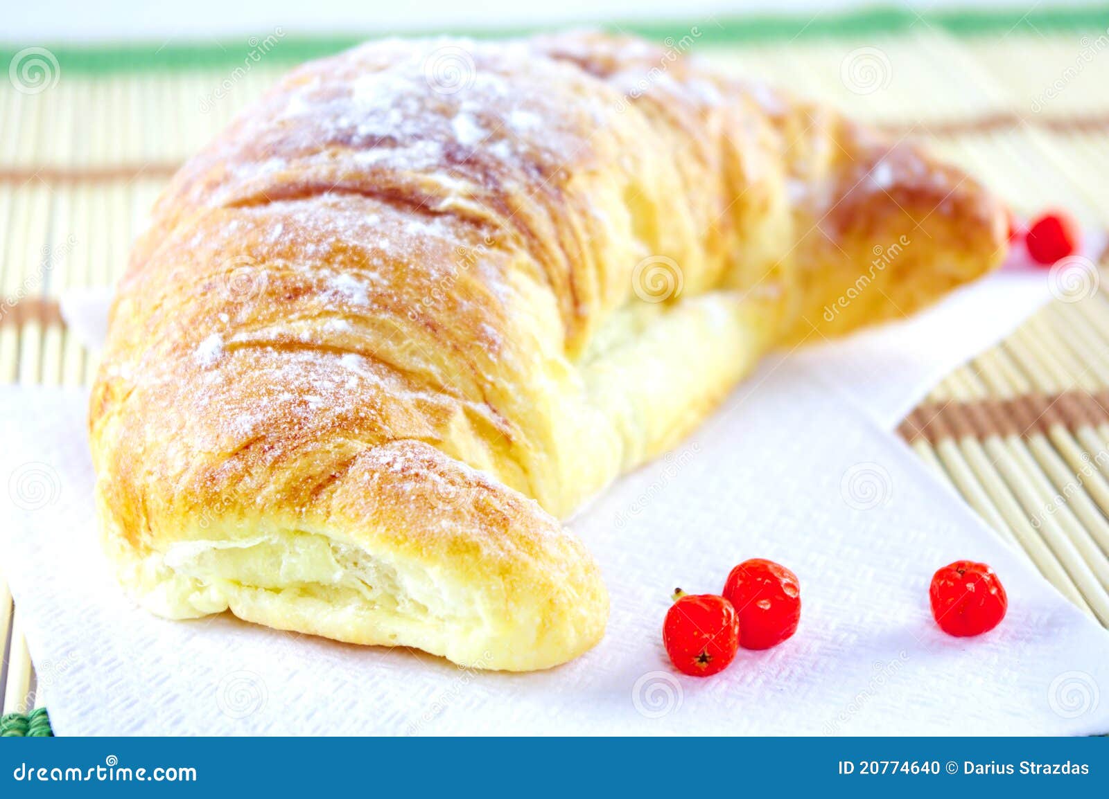 Croissant with cream stock photo. Image of beverage, eating - 20774640