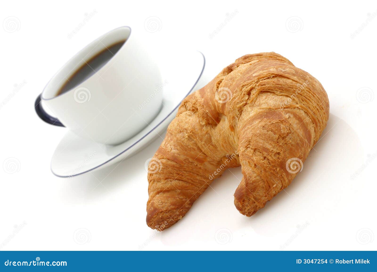 Croissant, cup of coffee stock photo. Image of cresent - 3047254