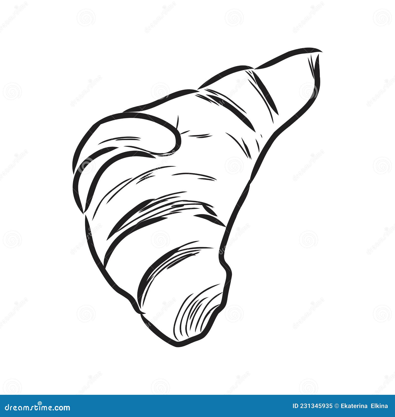 Croissant Doodle Mascot Character Emoji. Funny Croisant Emoticon ...