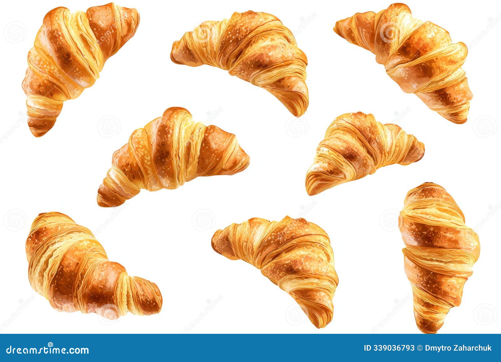 Croissant Falling at Different Angles, Creating a Sense of Movement and ...