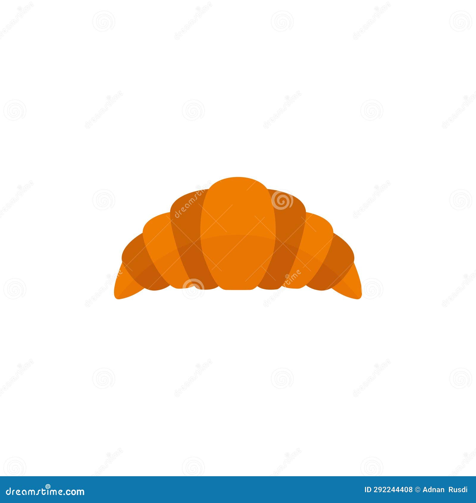 Croissant Flat Design Vector Illustration. Pastry Icon Stock Vector ...