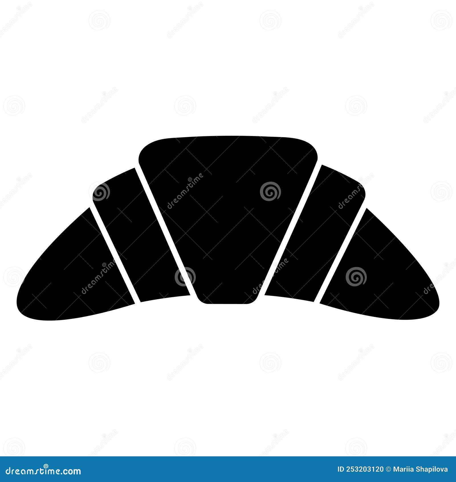 Croissant Flat Icon. Bakery Sign Stock Vector - Illustration of dessert ...