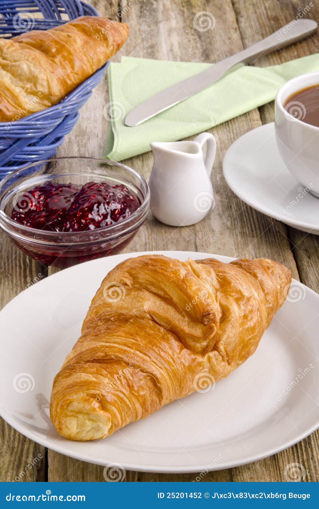 Croissant, a French Breakfast on a Plate Stock Photo - Image of cuisine ...