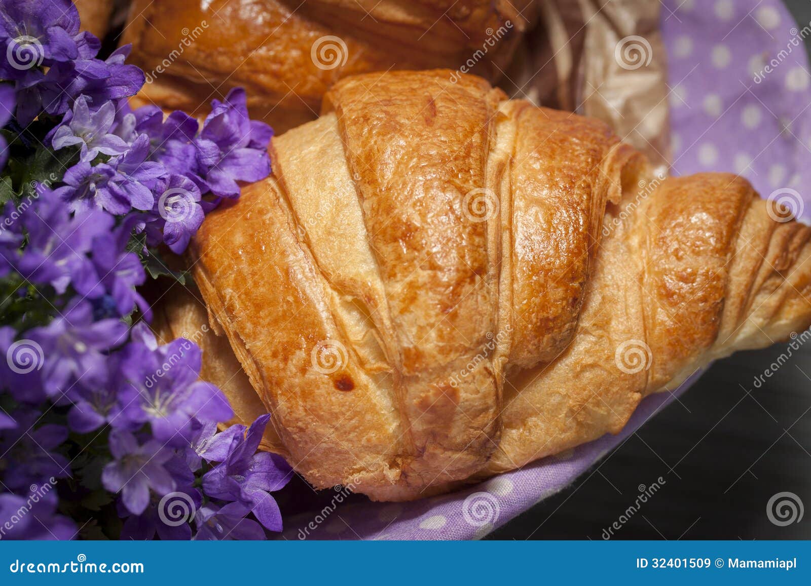 Croissant stock image. Image of cake, violet, closeup - 32401509