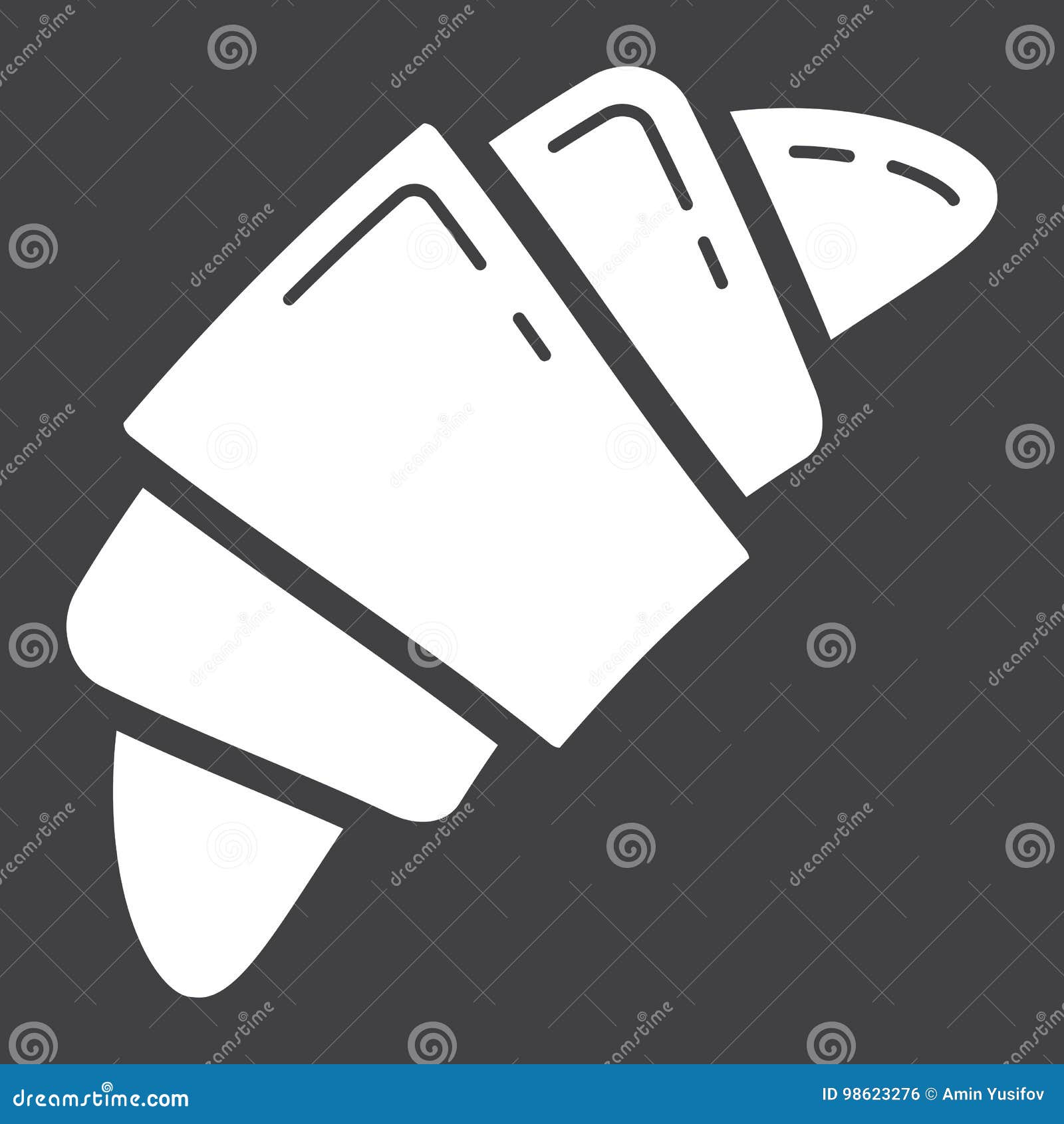 Croissant Glyph Icon, Food and Drink, Sweet Sign Stock Vector ...