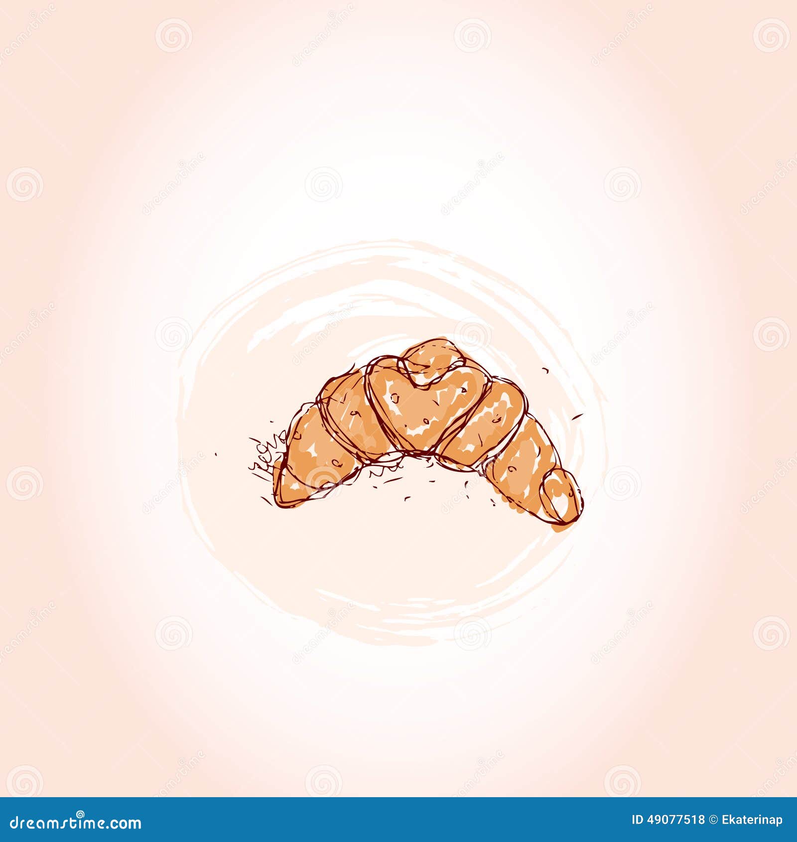 Croissant Hand Drawn Sketch on Pink Background. Vector Stock Vector ... Croissant Hand Drawn Sketch on Pink Background. Vector Stock Vector ...