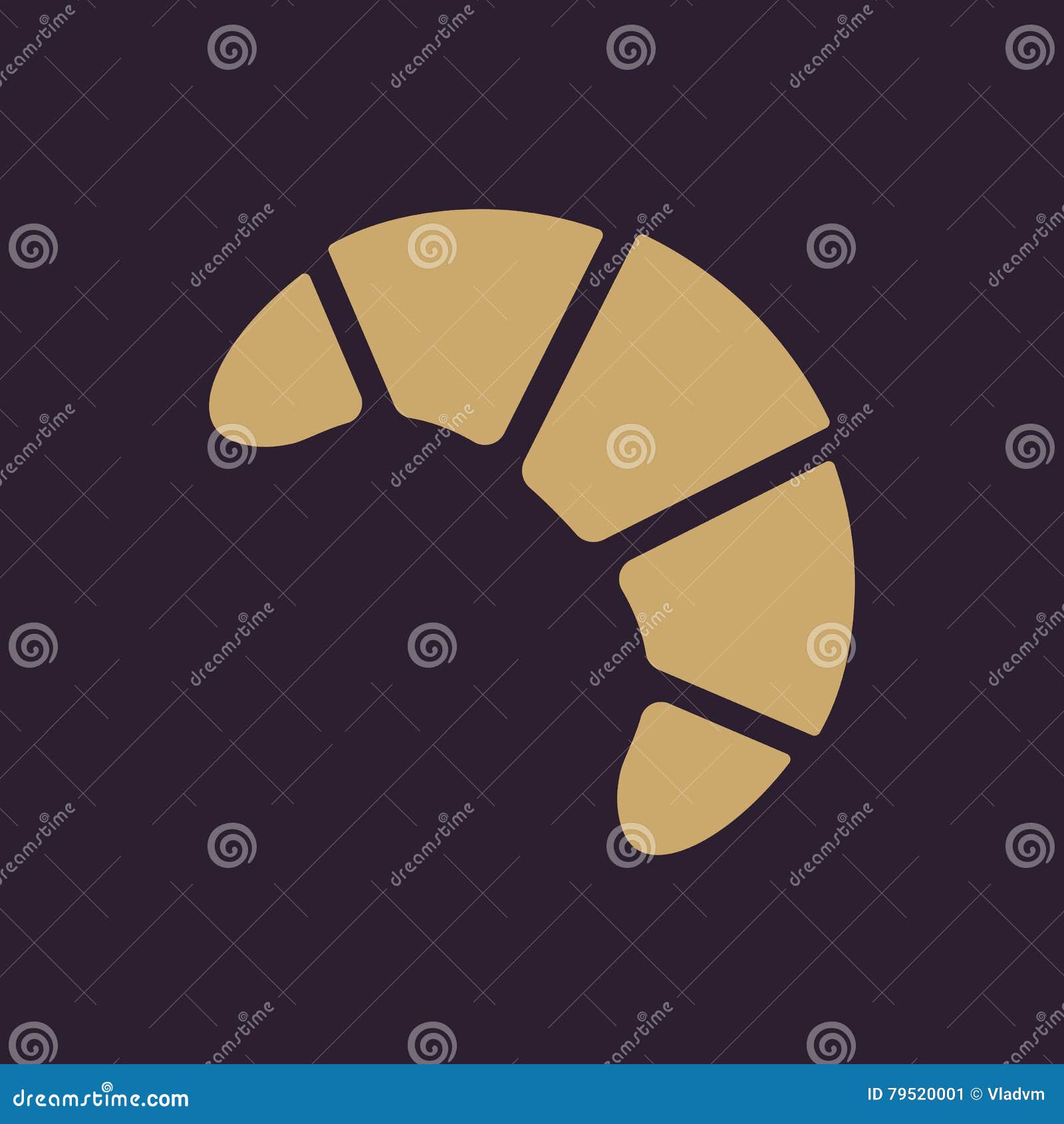 The Croissant Icon. Breakfast and Dessert, Bakery Symbol Stock Vector ...