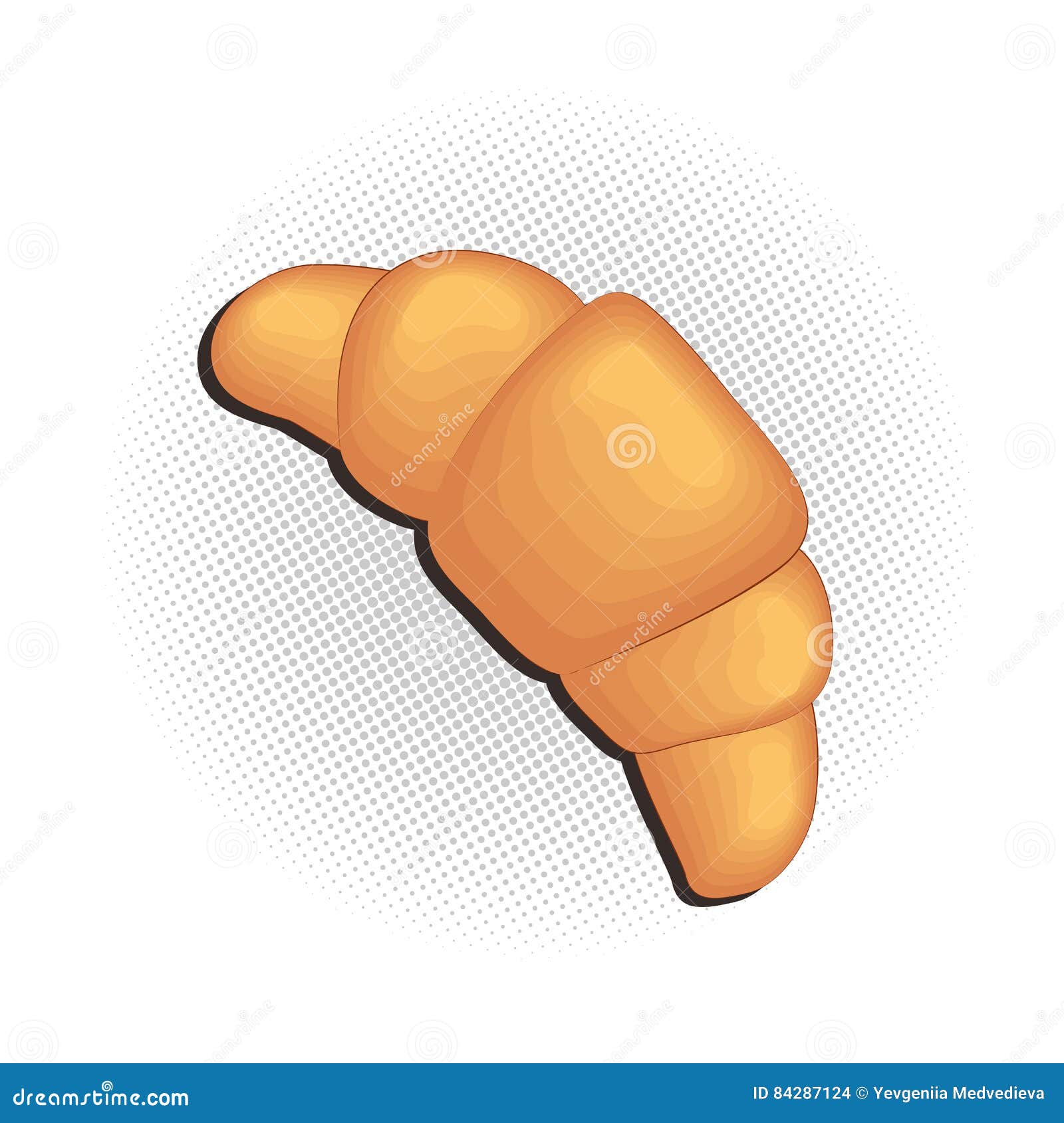 Croissant Icon On Transparent Background. Black Symbol For Your Design ...