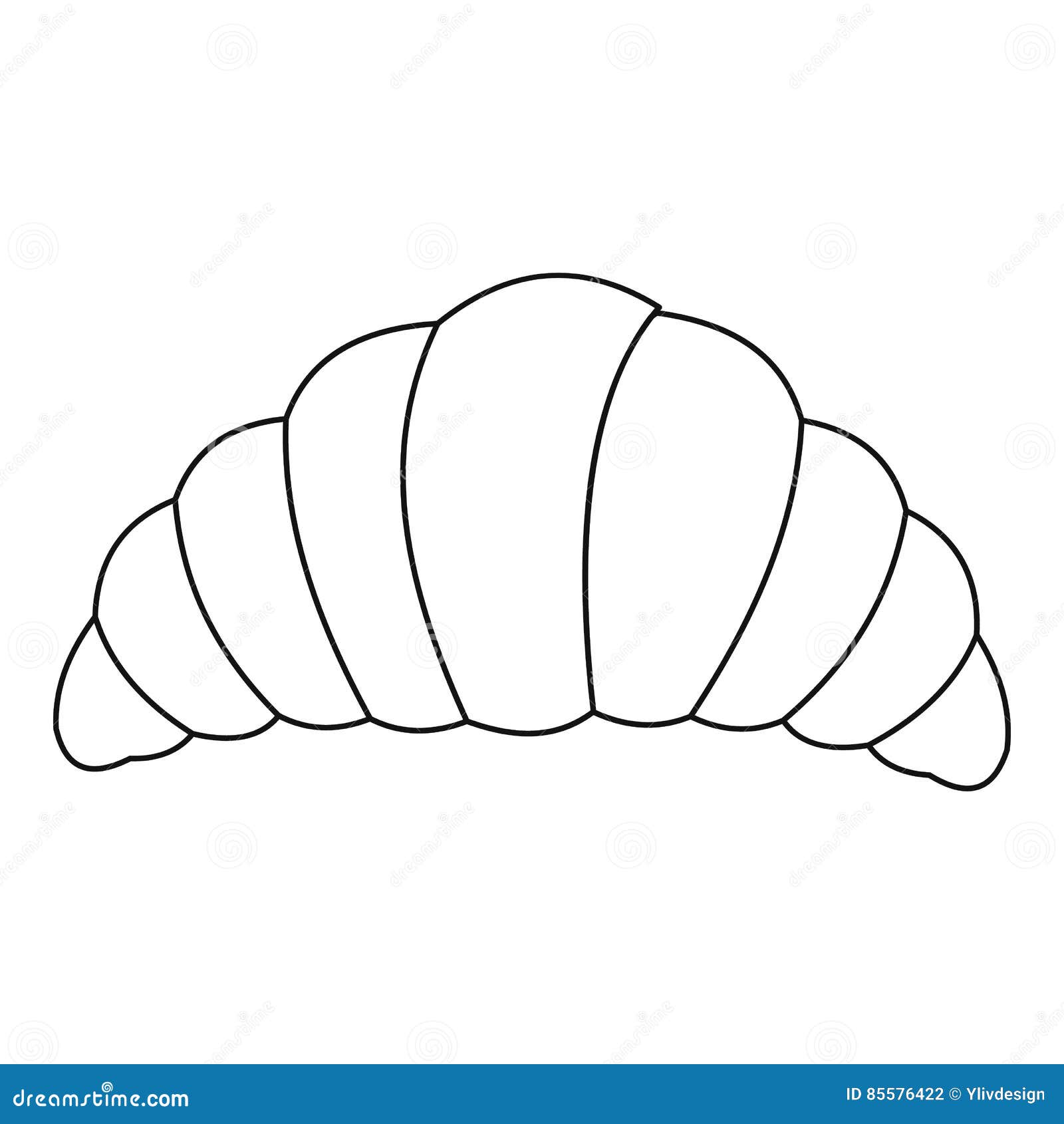 Croissant Icon, Outline Style Stock Vector - Illustration of natural ...