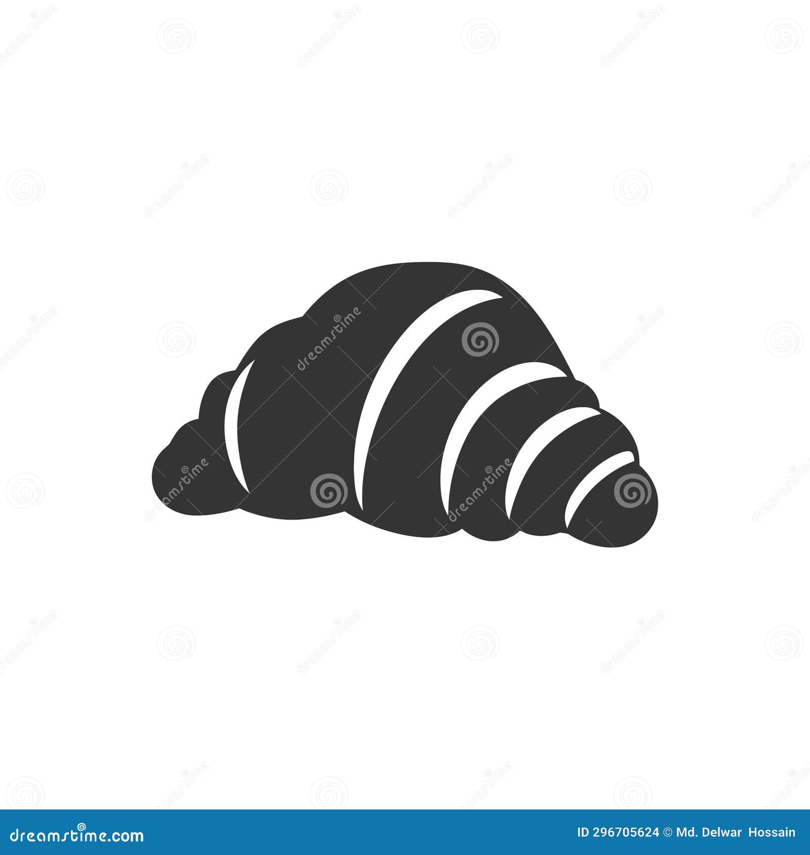 Croissant Icon stock vector. Illustration of symbol - 296705624