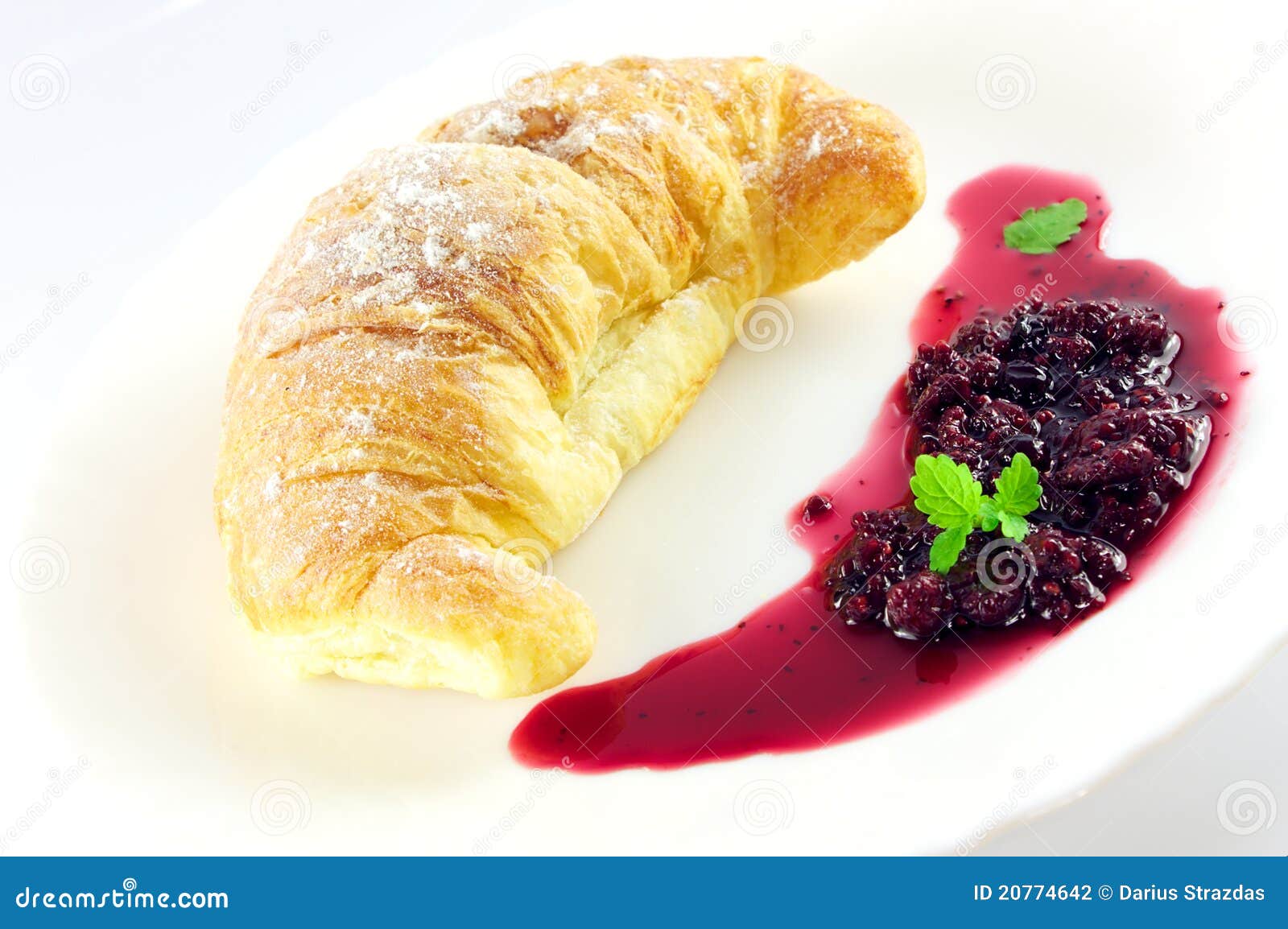 Croissant and jam stock photo. Image of golden, europe - 20774642