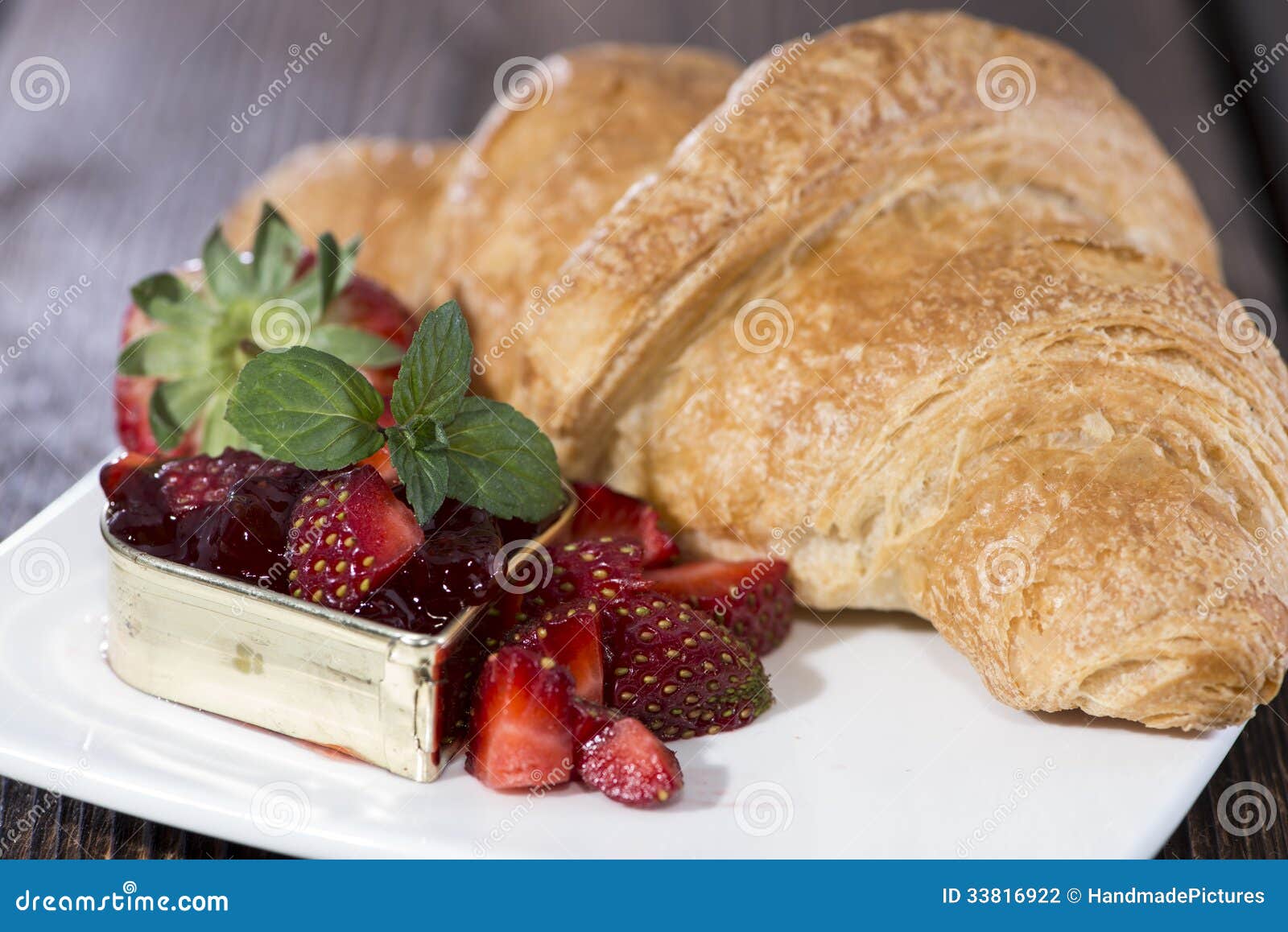 Croissant with jam stock photo. Image of brown, buttery - 33816922