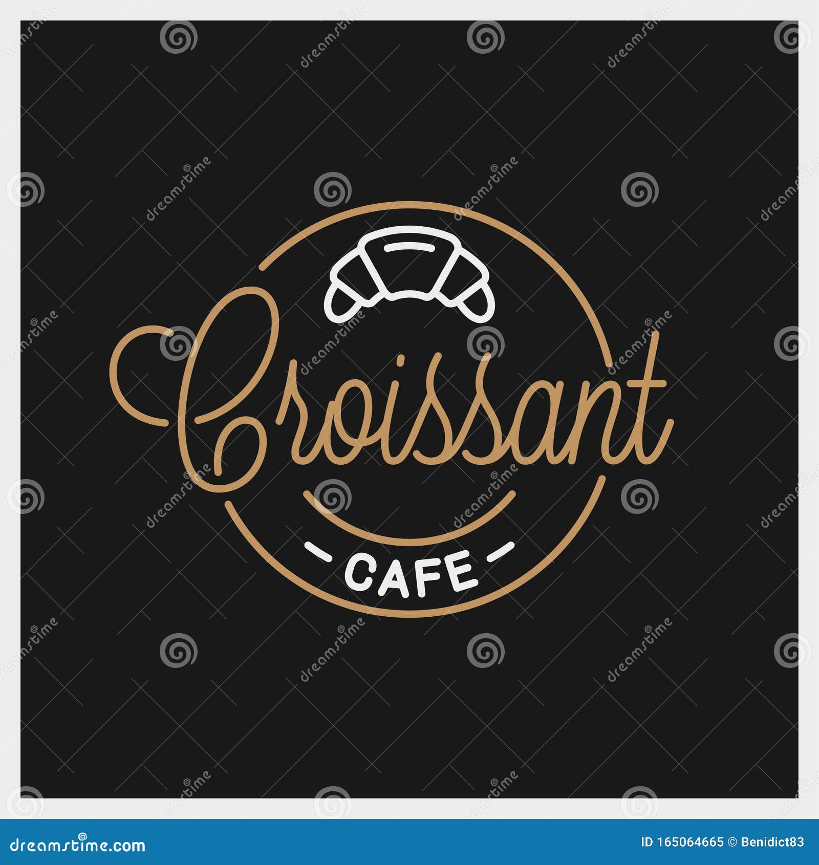 Croissant Logo Original Design, Retro Emblem For Bakery Shop, Cafe ...