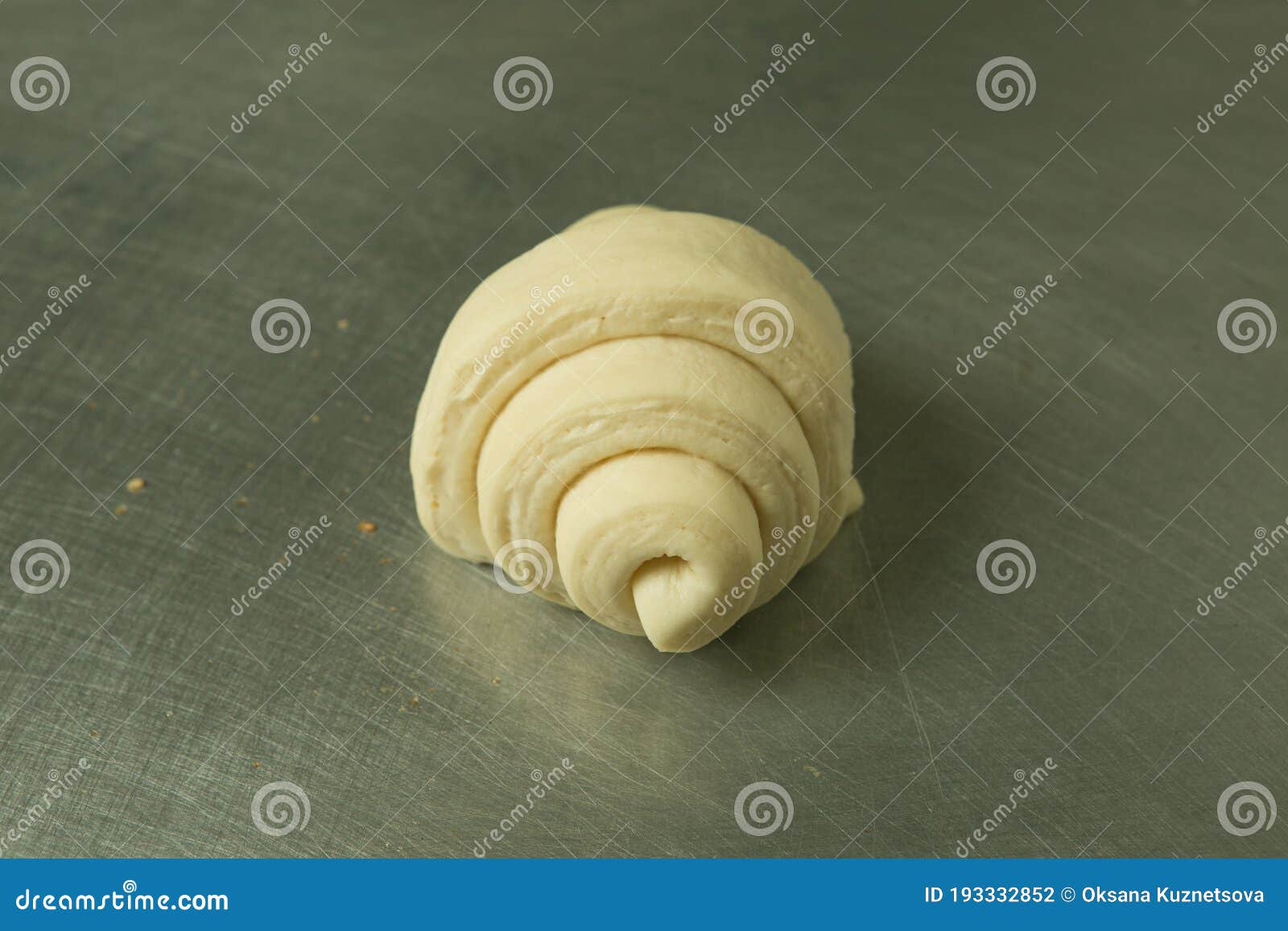 Croissant Making Process. Croissants Ready To Bake are on the Table ...