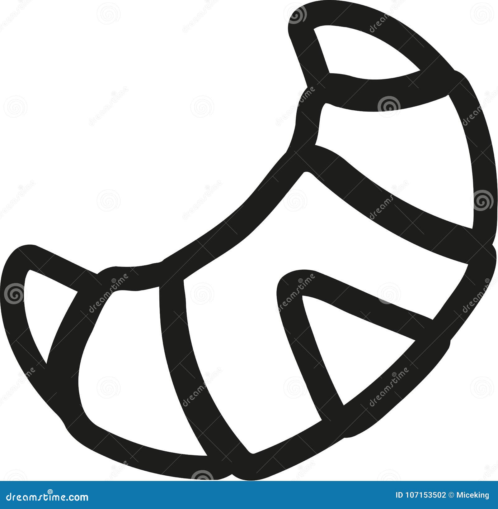 Croissant outline vector stock illustration. Illustration of outline ...