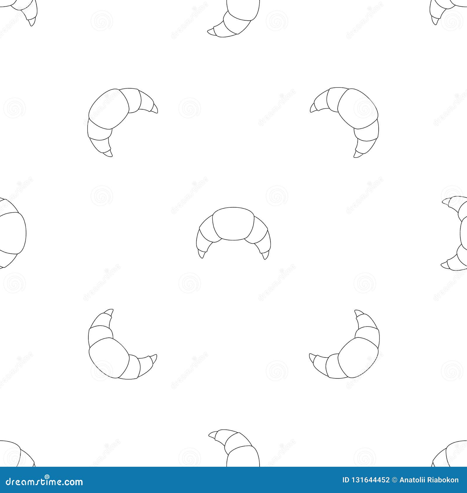 Croissant Pattern Seamless Vector Stock Vector - Illustration of sign ...