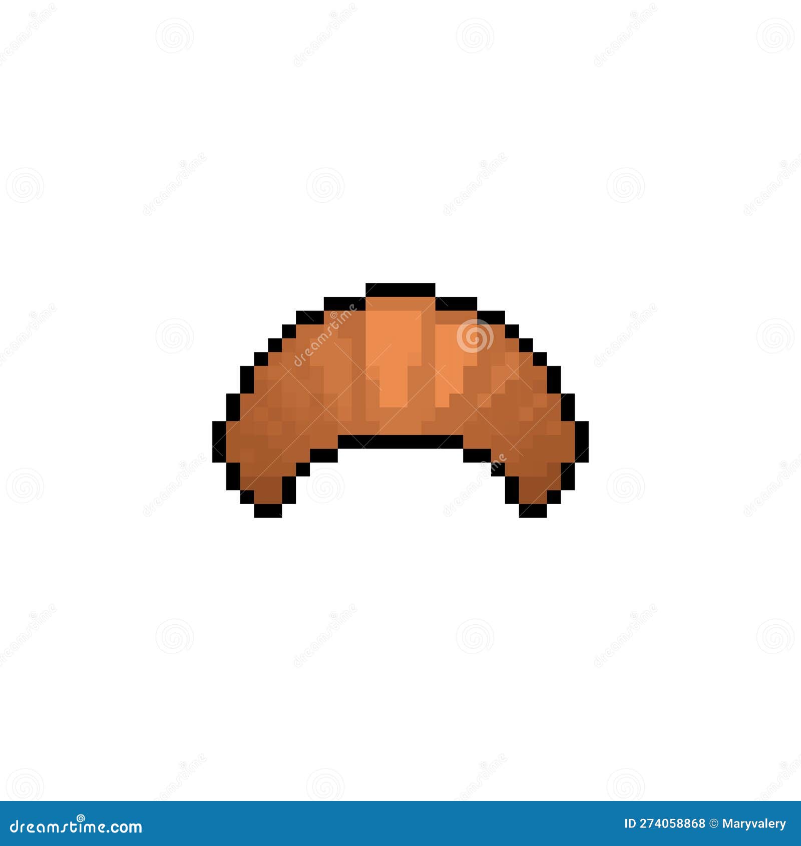 Croissant Pixel Art a 8 Bit Corel Pixelation Vector Illustrazione ...