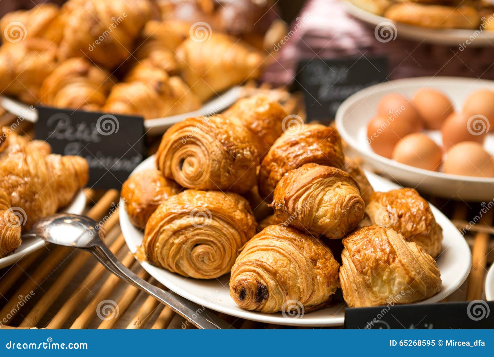 Croissant plate stock image. Image of sweet, desert, store - 65268595
