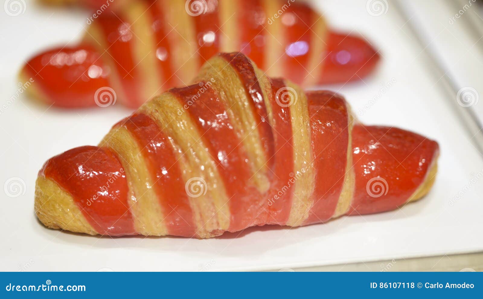 Croissant with red paste stock photo. Image of pastry - 86107118
