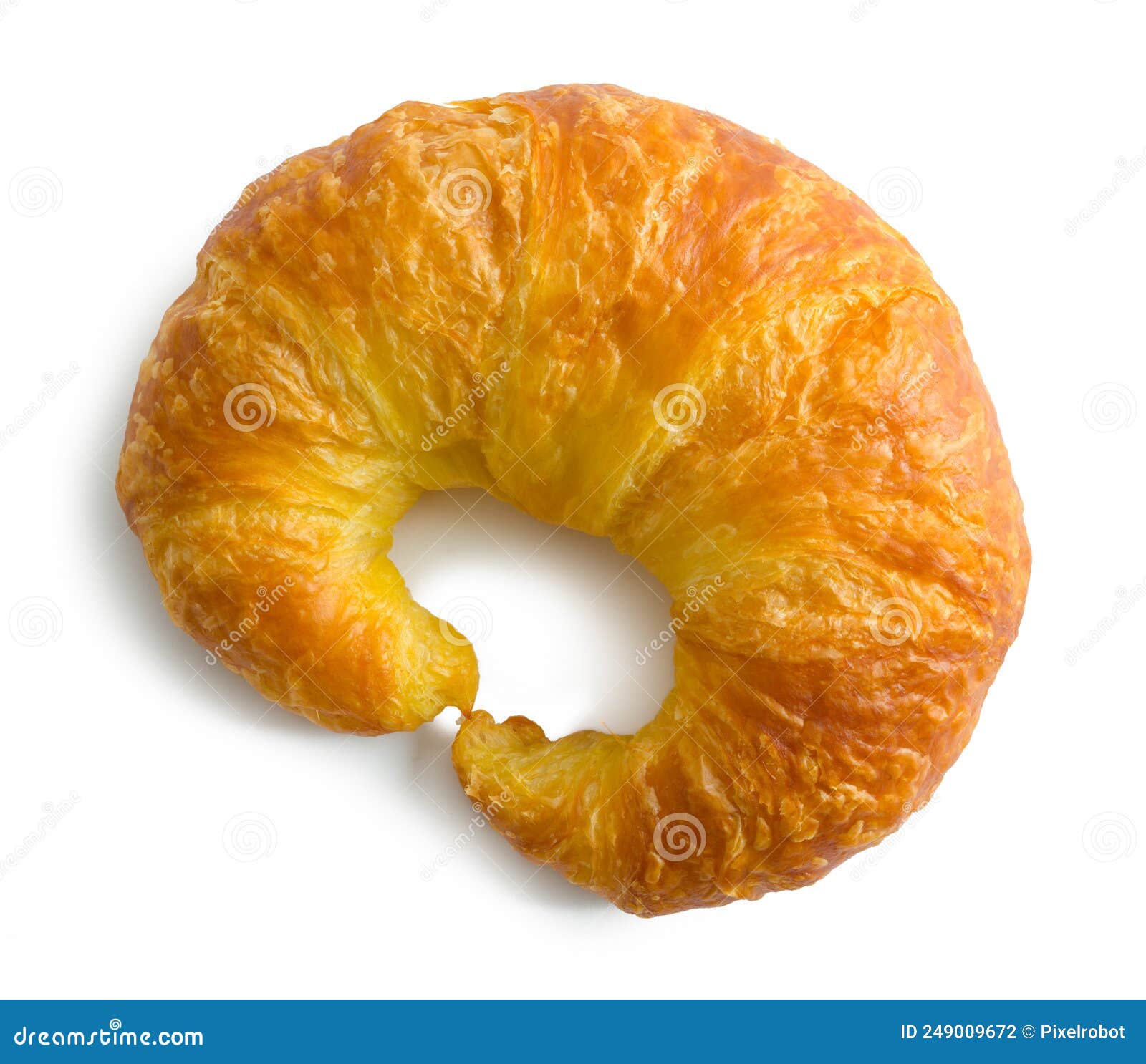 Croissant Roll Top View stock photo. Image of french - 249009672