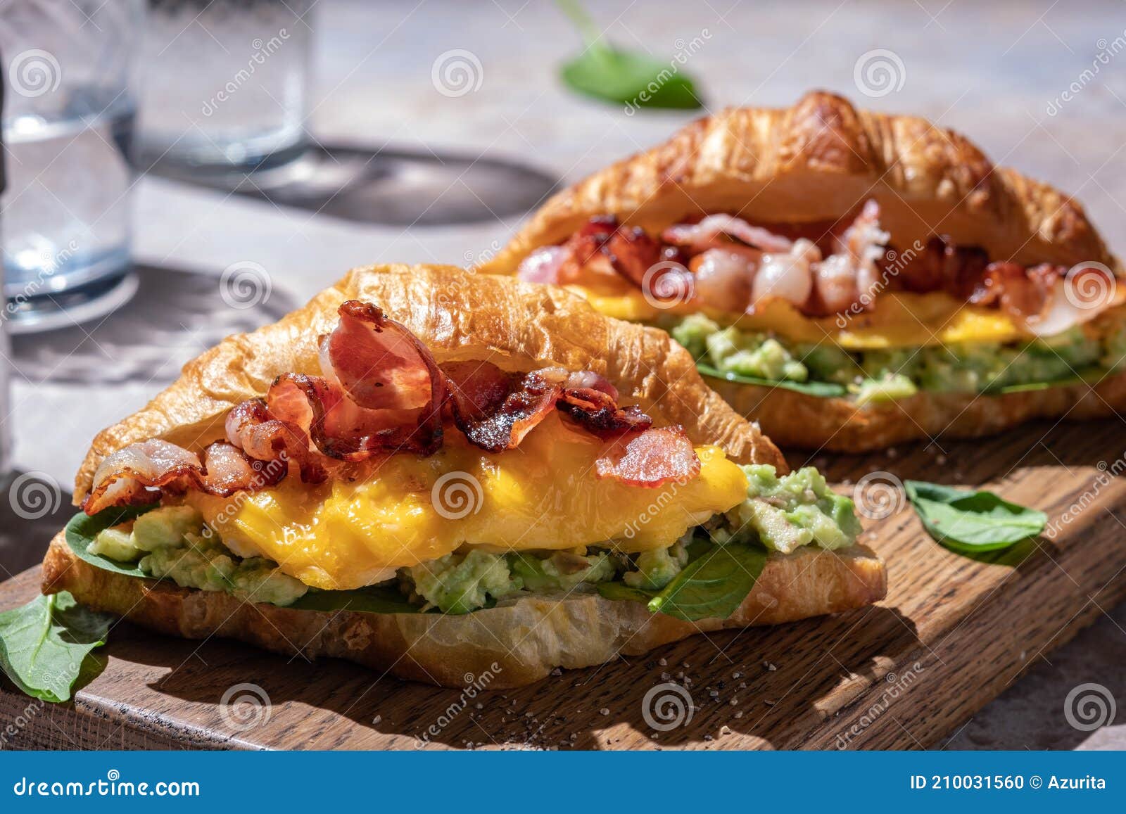 Croissant Sandwich Breakfast Stock Photo - Image of croissant, bread ...