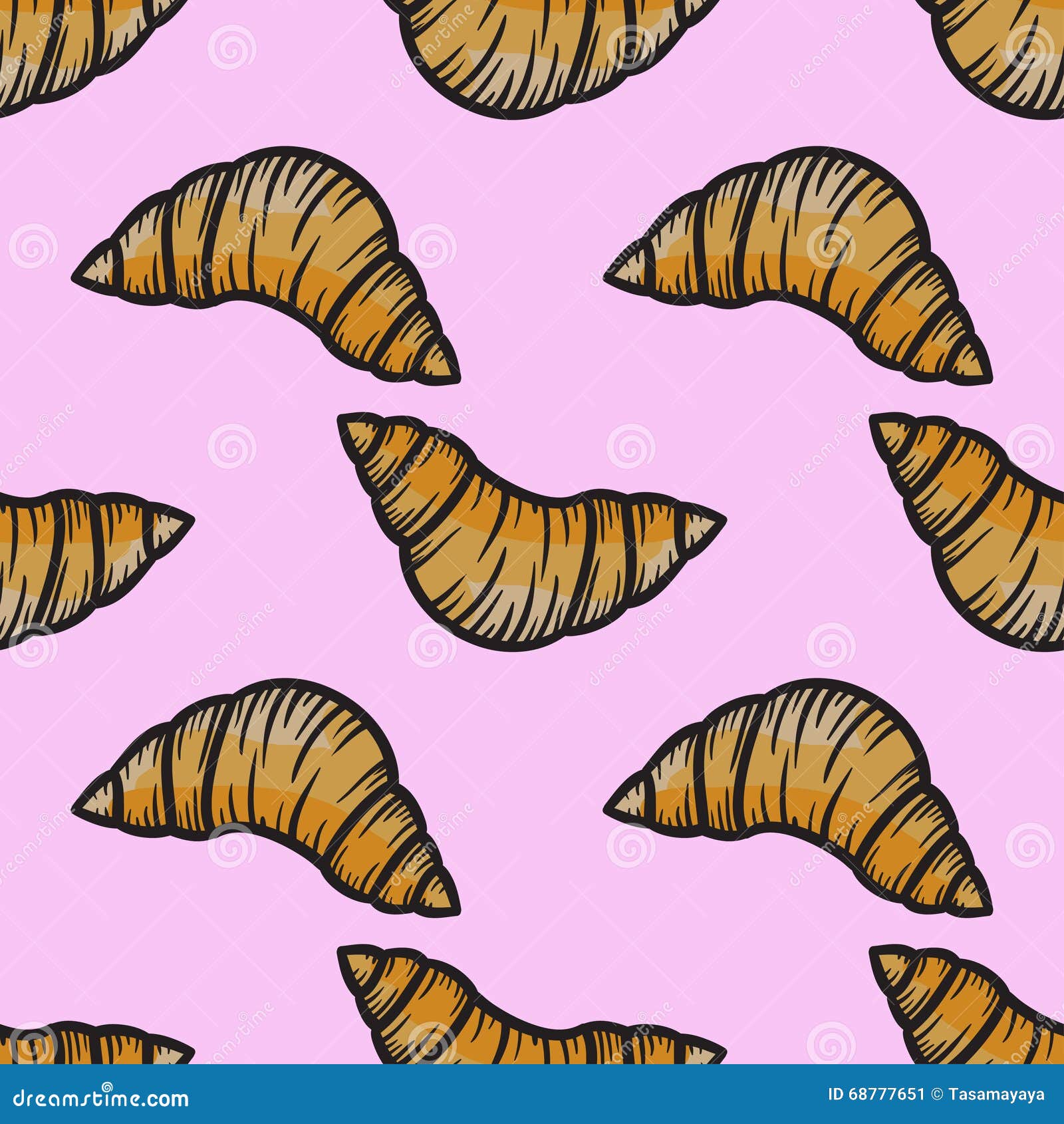 Croissant Seamless Pattern Vector Sweet Cake Hand Drawn Illustration ... Croissant Seamless Pattern Vector Sweet Cake Hand Drawn Illustration ...