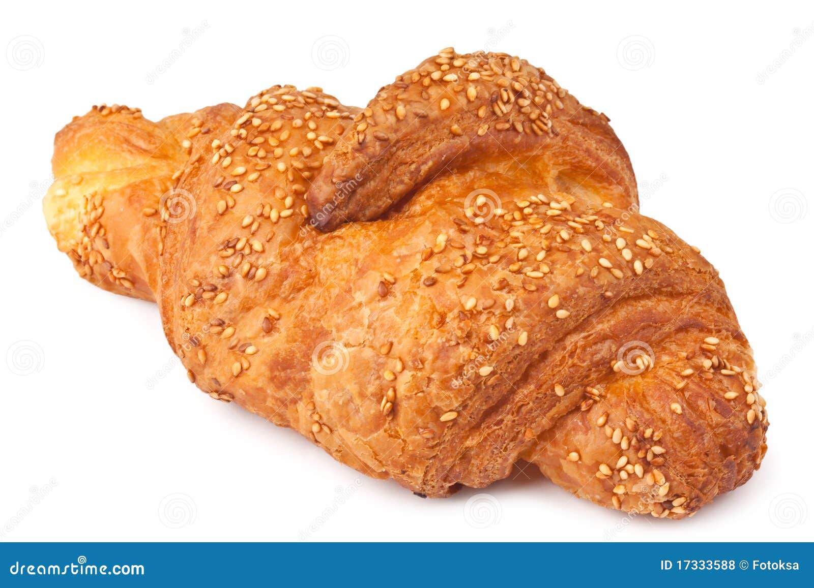Croissant with Sesame Seeds Stock Photo - Image of baked, background ...
