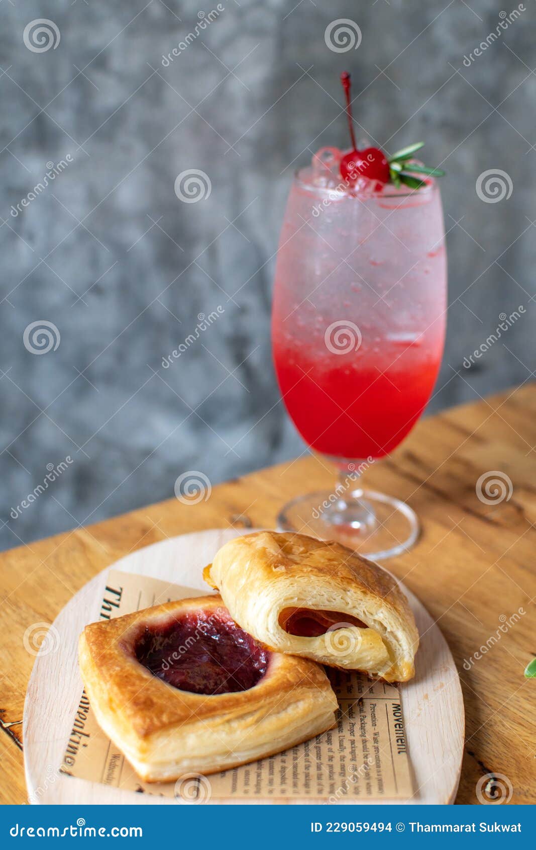 Croissant and soda stock photo. Image of diet, space - 229059494